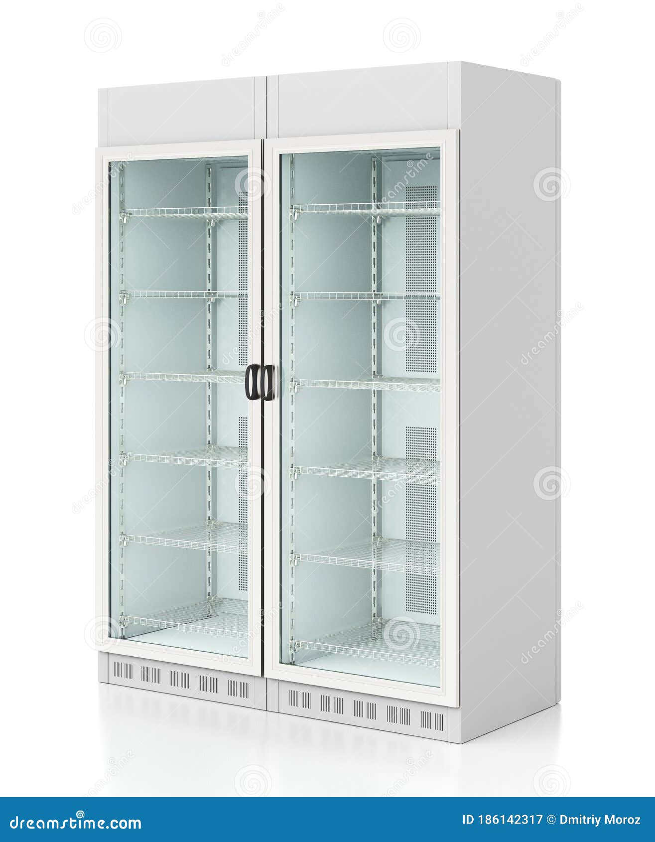 Empty display refrigerator stock illustration. Illustration of ...