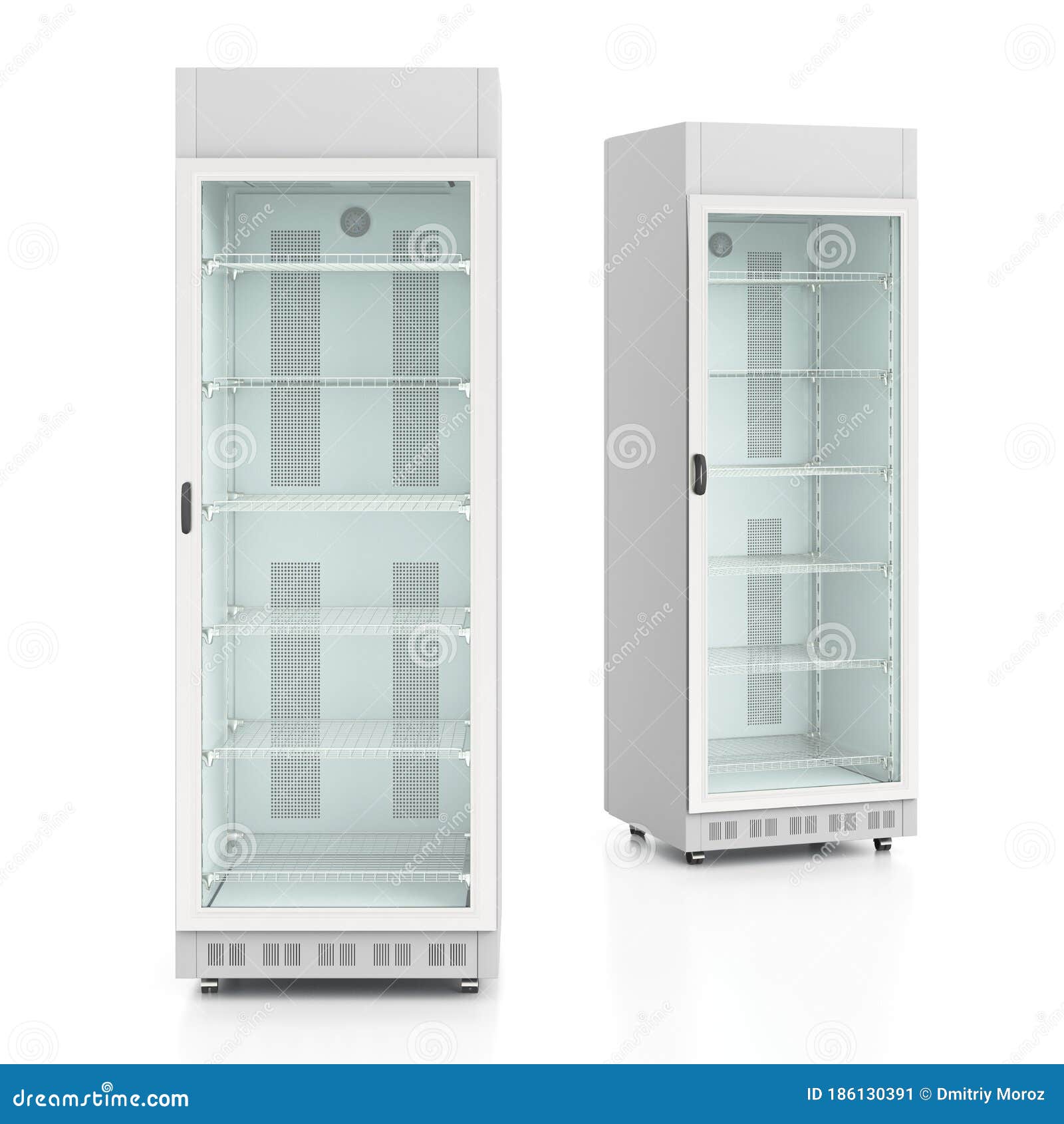 Empty display refrigerator stock illustration. Illustration of render ...