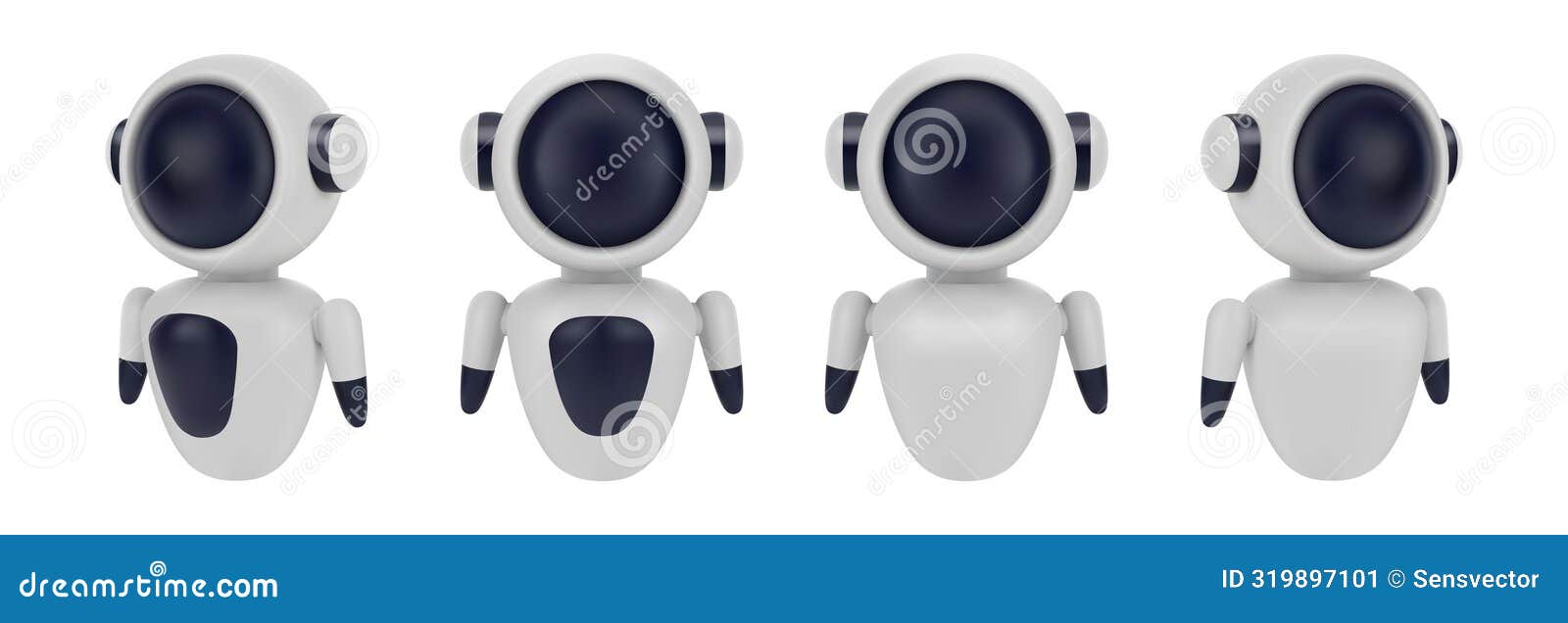 Robotic Friend For A Little Boy Flat. Robot Holding A Little Boy Hand ...