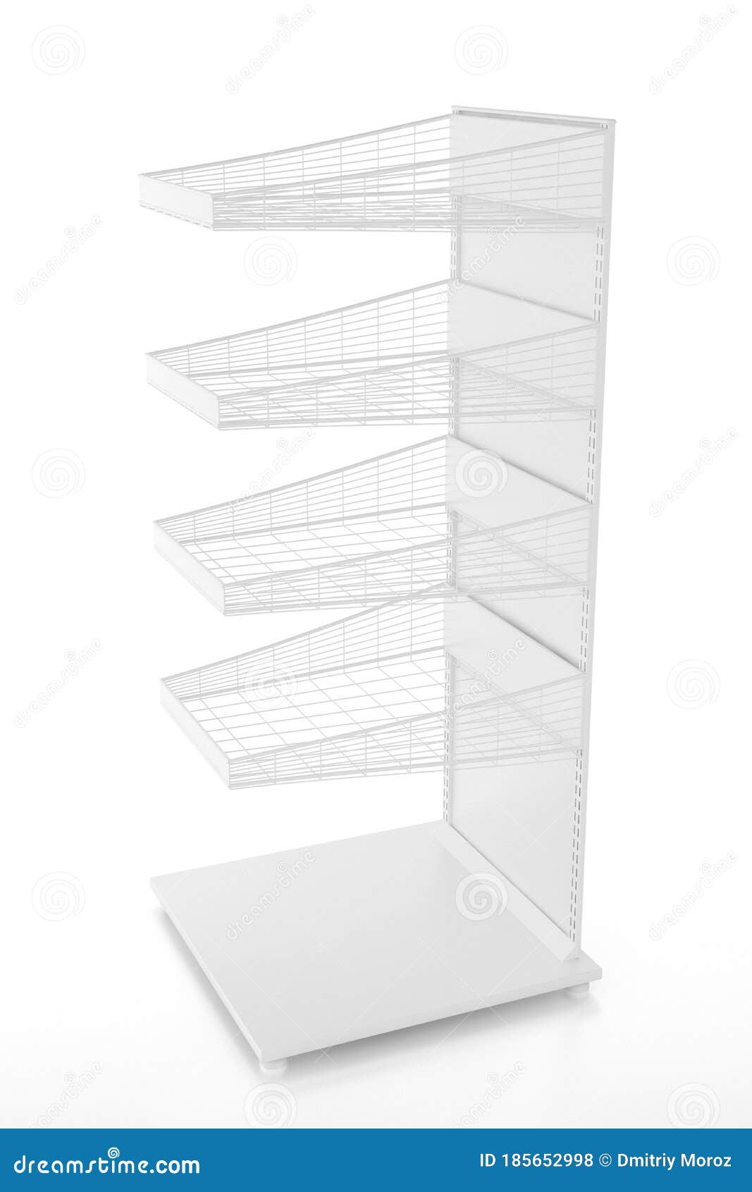 Empty Display Stand with Wire Shelves Stock Illustration - Illustration ...