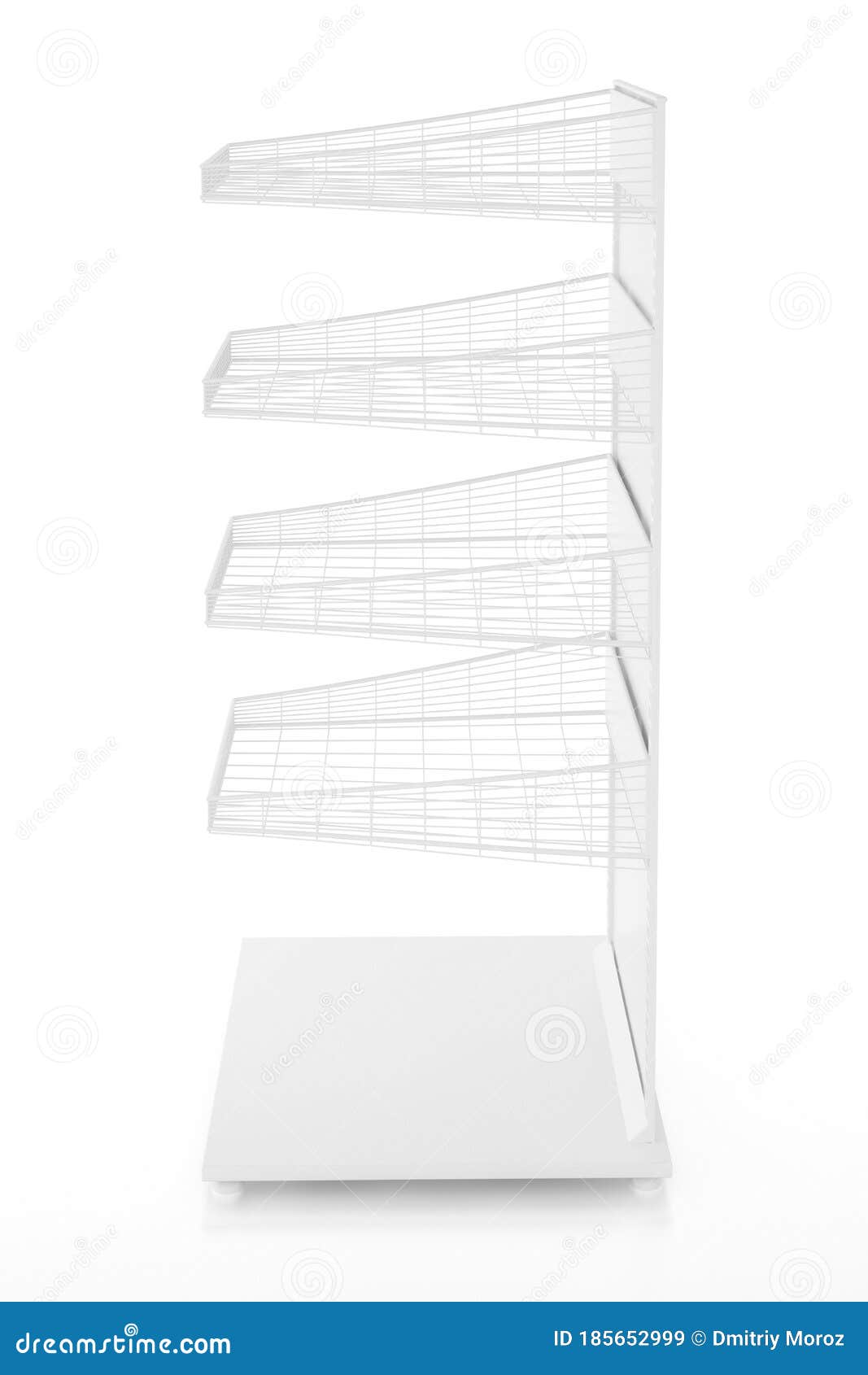 Empty Display Stand with Wire Shelves Stock Illustration - Illustration ...