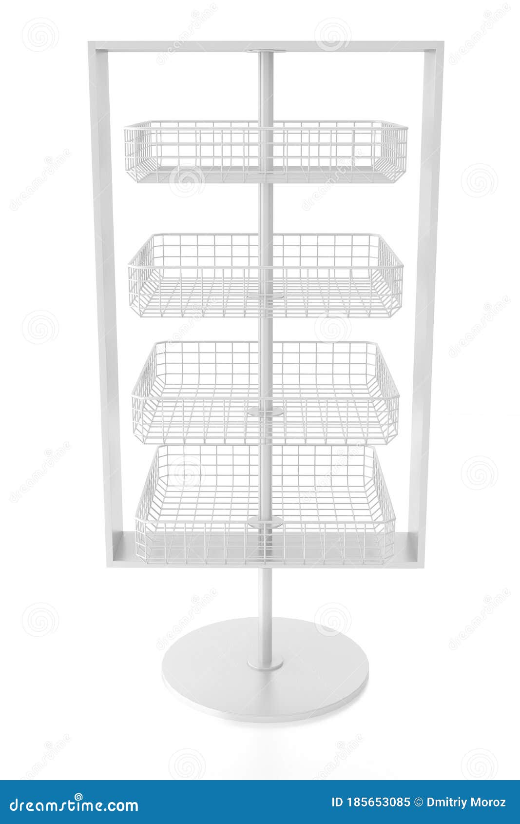 Empty Display Stand with Wire Shelves Stock Illustration - Illustration ...