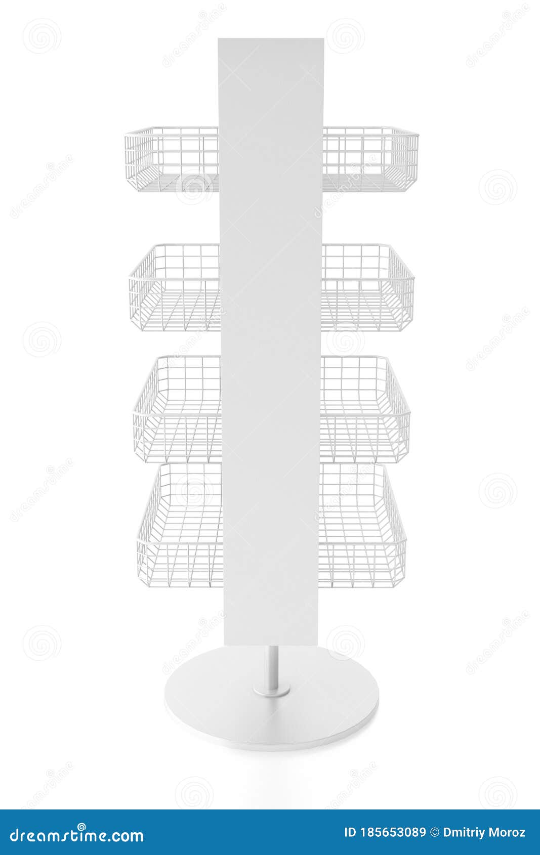 Empty Display Stand with Wire Shelves Stock Illustration - Illustration ...