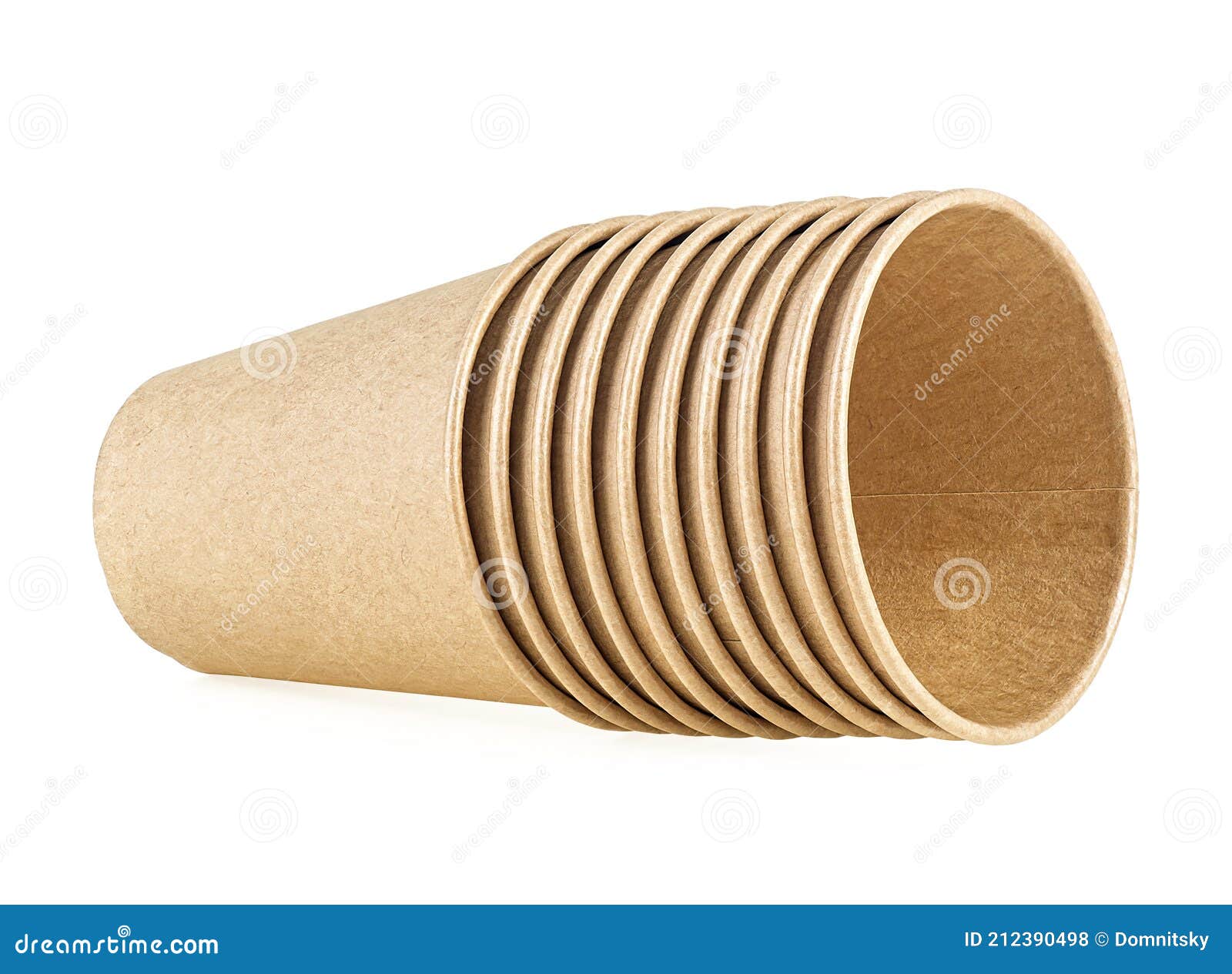 Empty Disposable Paper Coffee Cups Isolated on White Background Stock ...