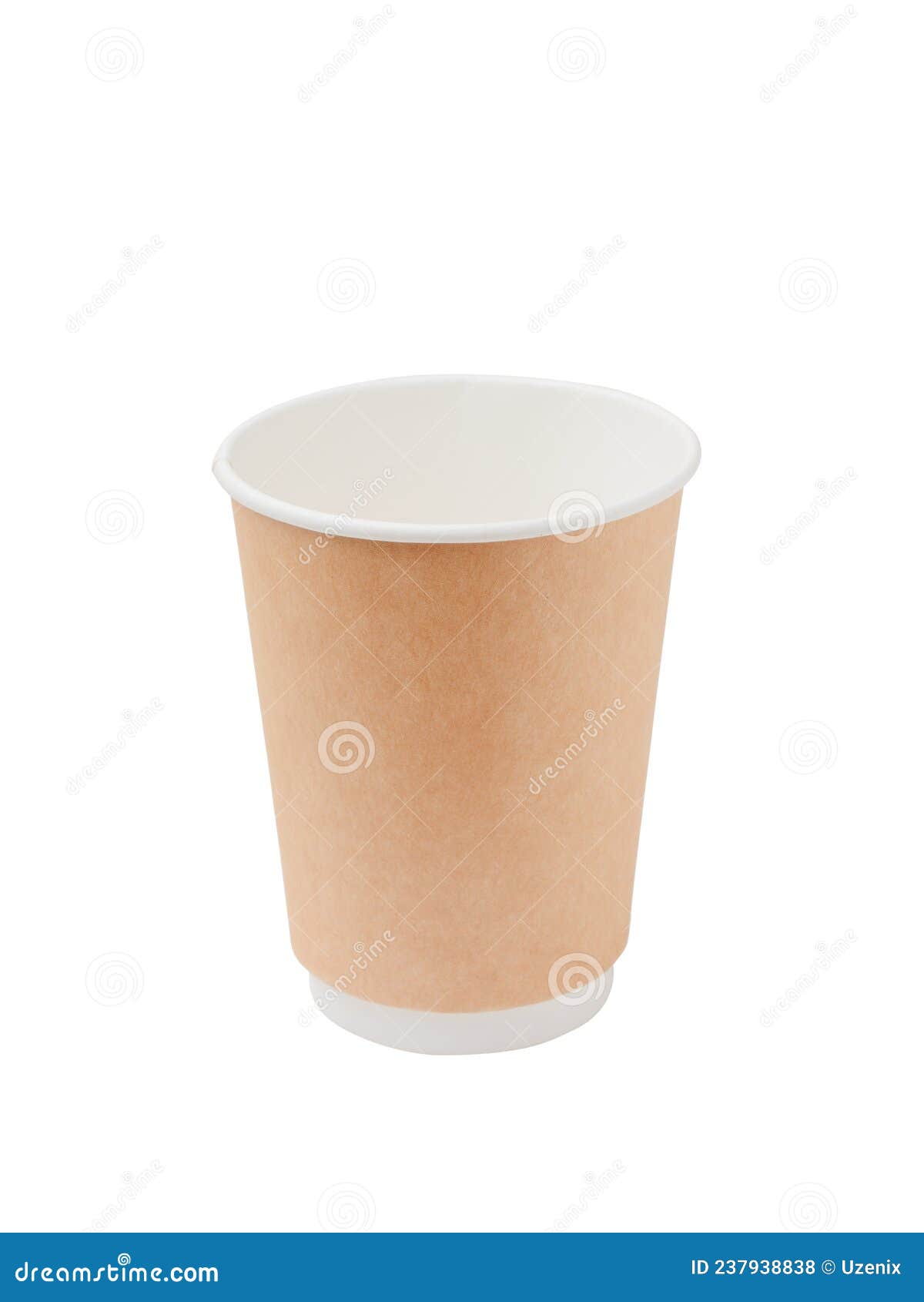 Empty Disposable Paper Cup Made of Cardboard for Hot Drinks. Isolated ...