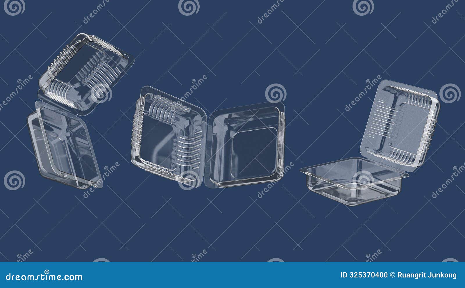 Empty Disposable Plastic Food Packaging Tray, Clipping Path, 3D Render ...