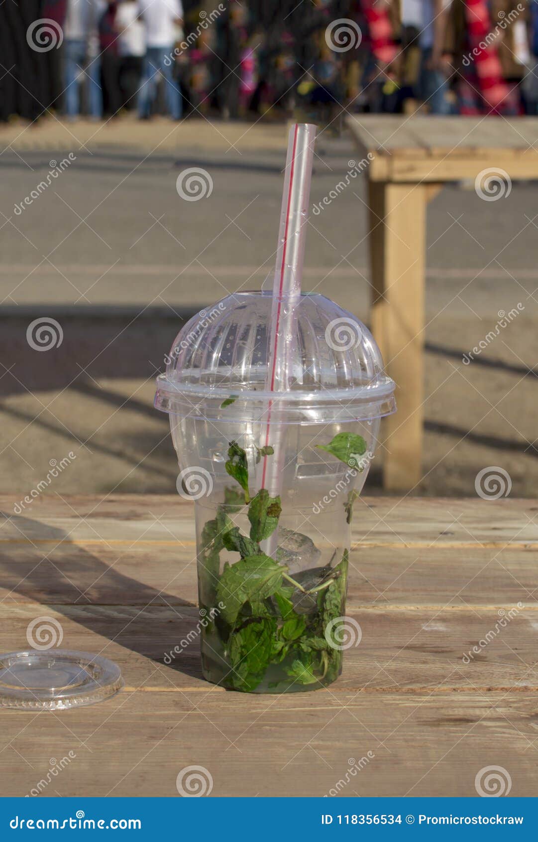 Empty Disposable Glass with Mint Leaves Stock Photo - Image of beverage ...