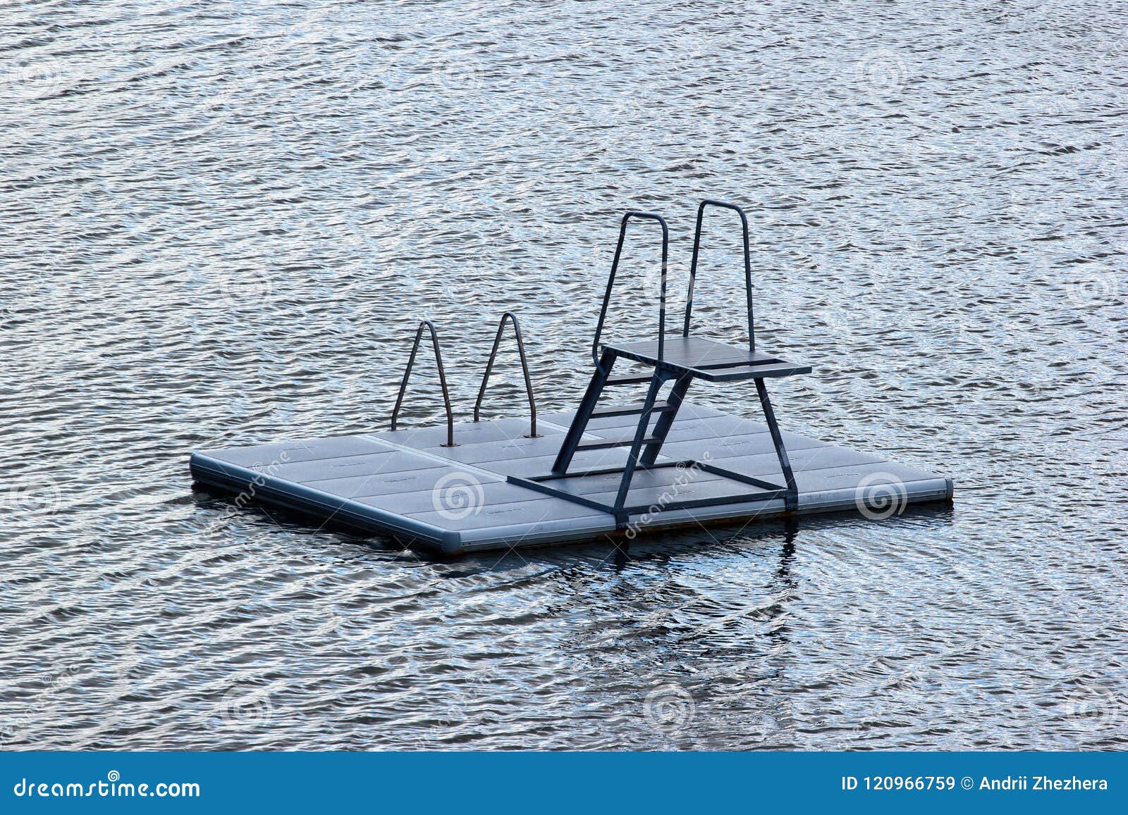 Empty Diving Platform Floating on Water Surface Stock Image - Image of ...