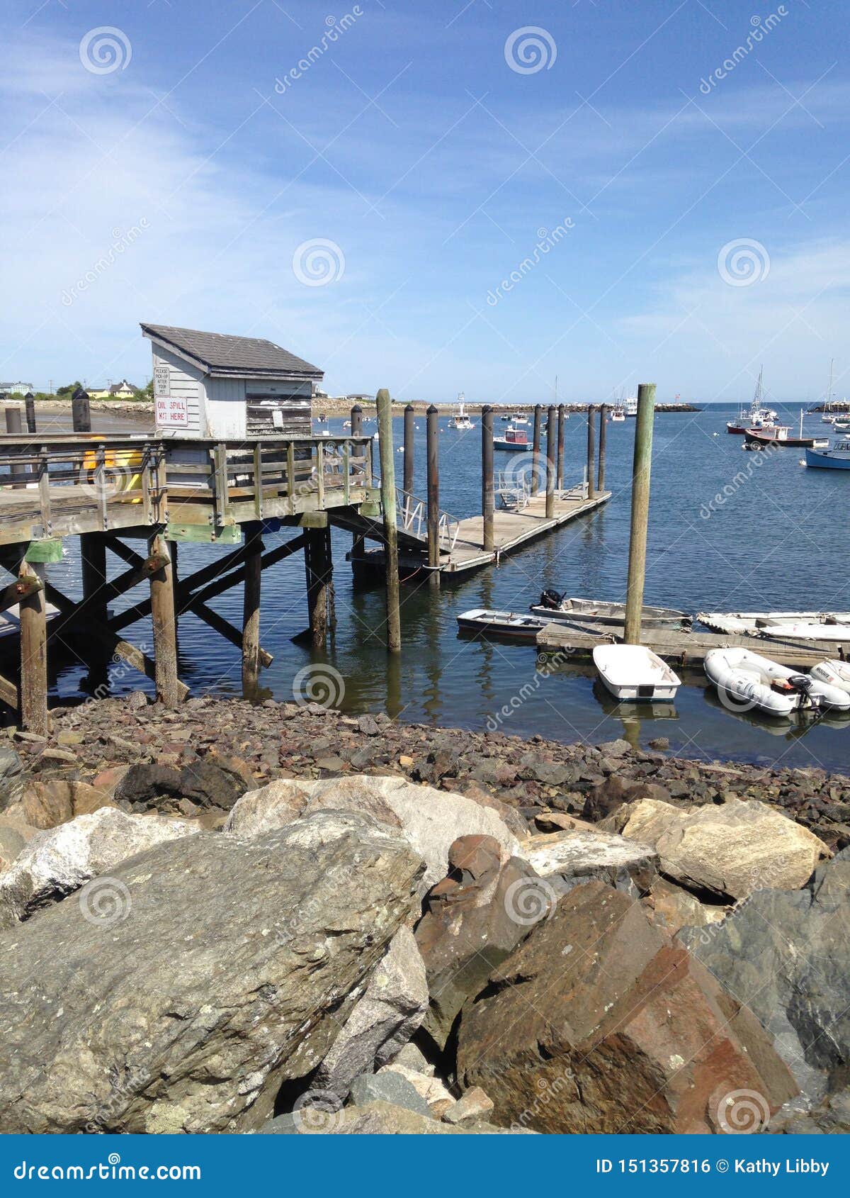 Empty dock stock photo. Image of ocean, wood, dock, rocks - 151357816
