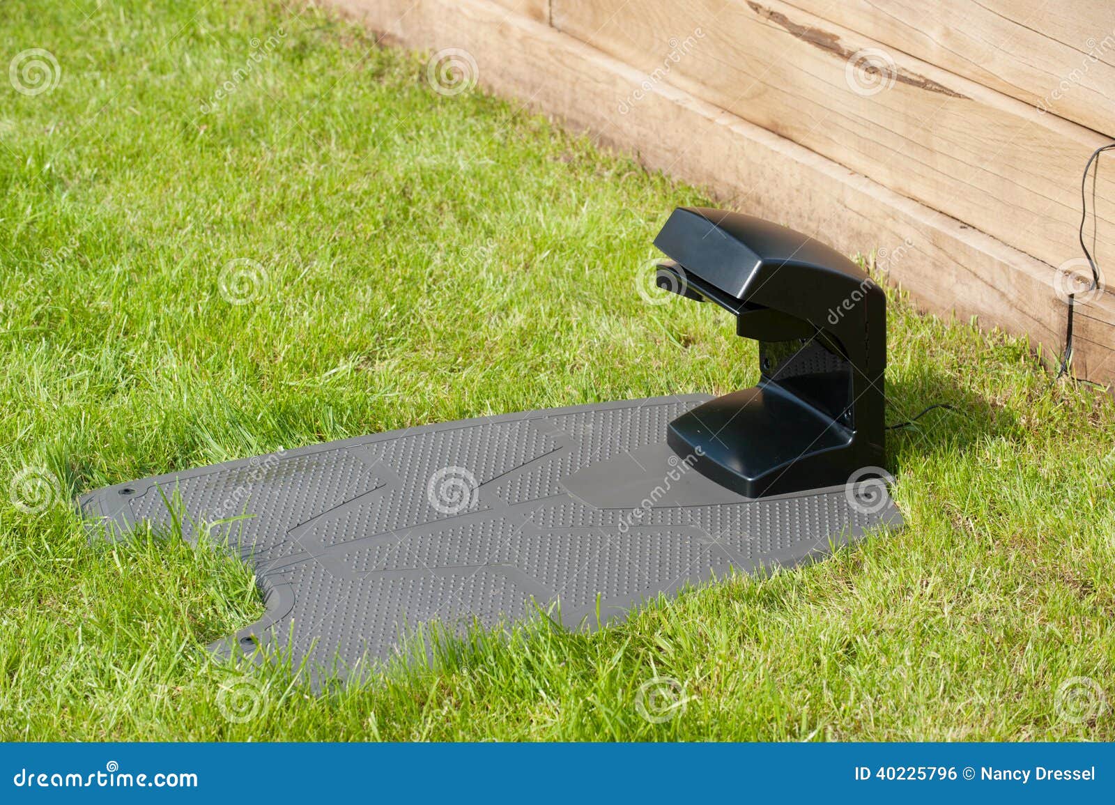 A Docking Station With Blue Plastic Boat On The Water Surface Still And ...