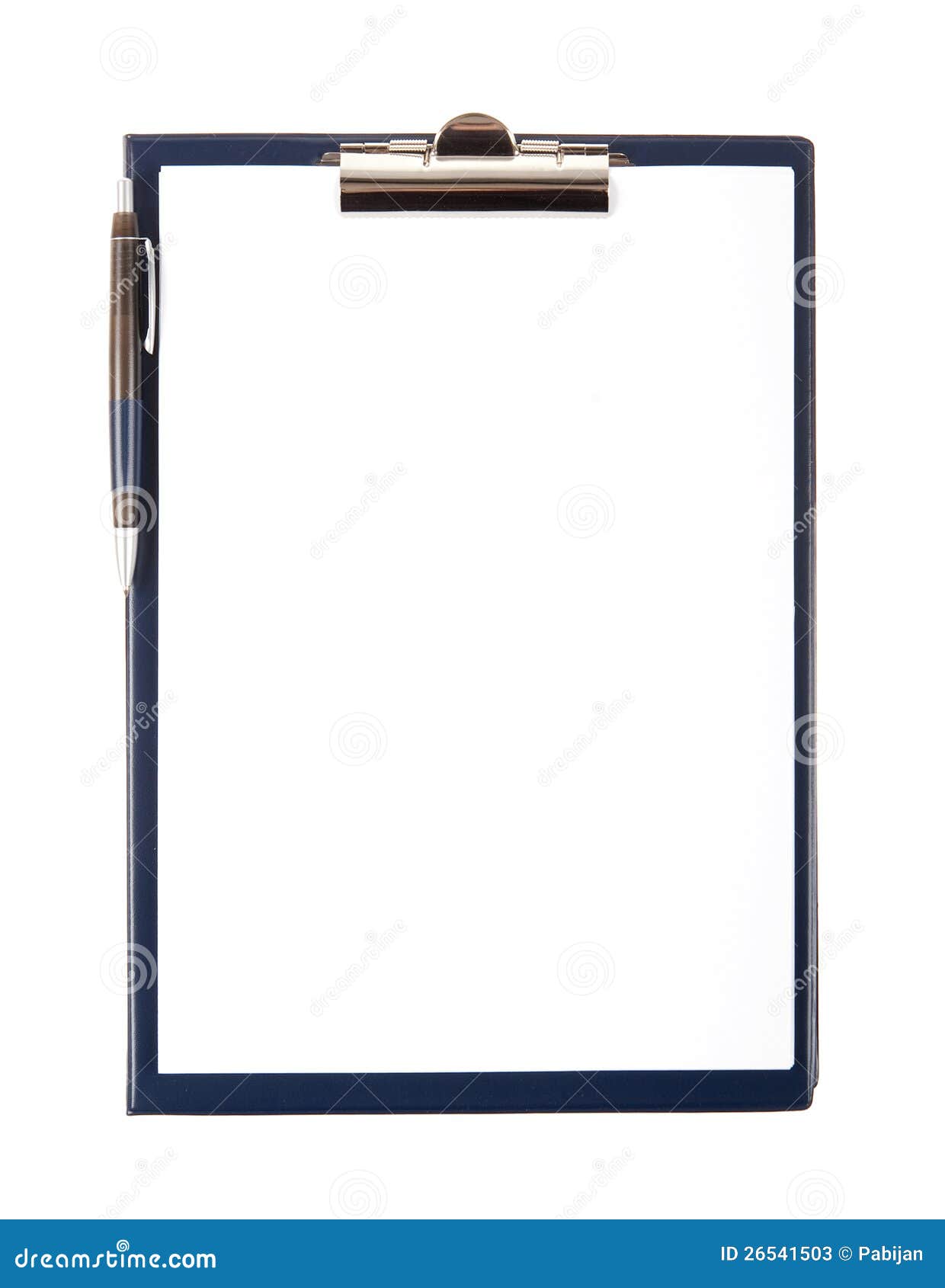 Empty Document in a Clipboard Stock Image - Image of paper, clip: 26541503
