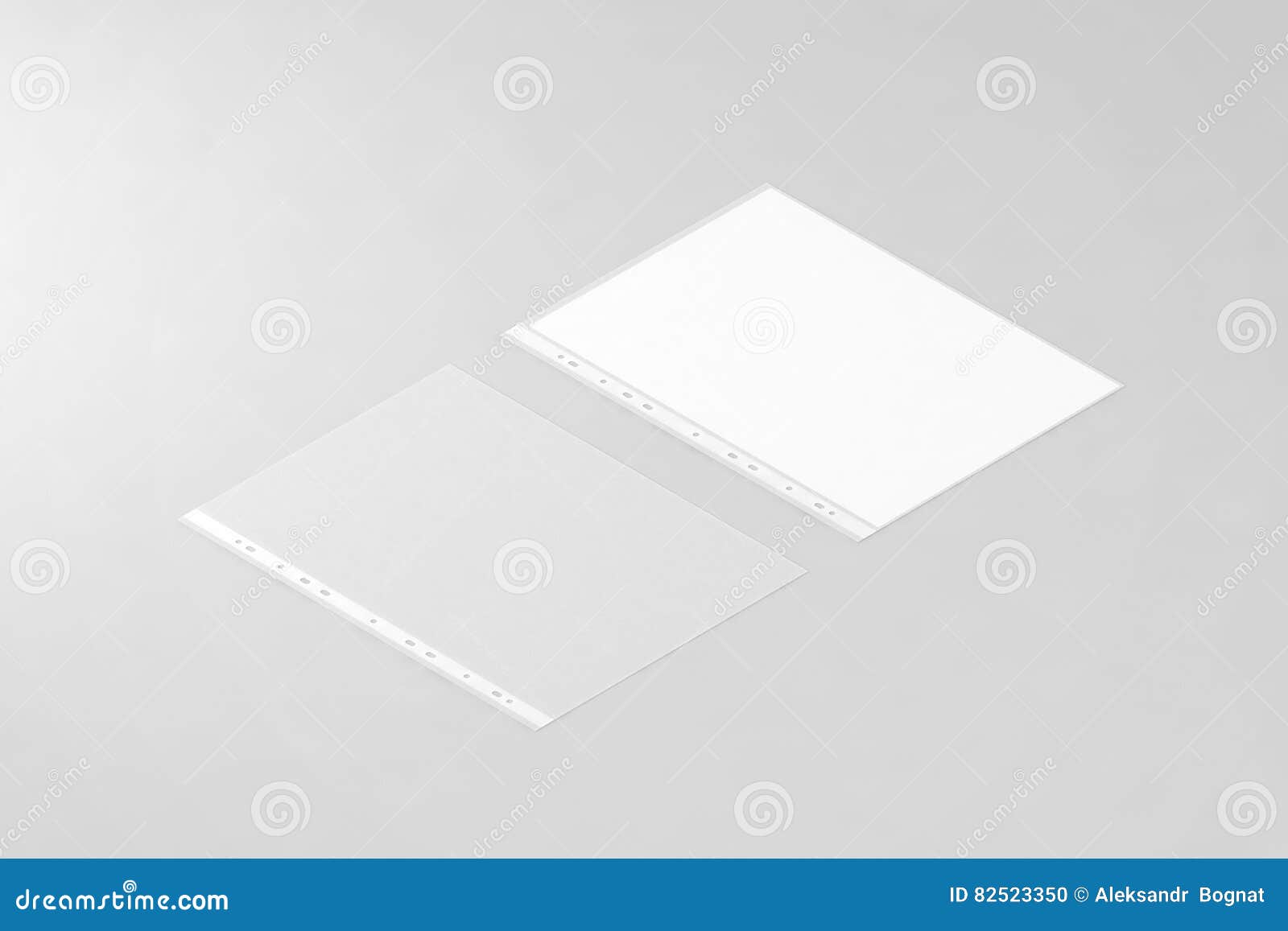 Empty Document Protector and Blank White A4 Paper Sheet Mockup Stock ...