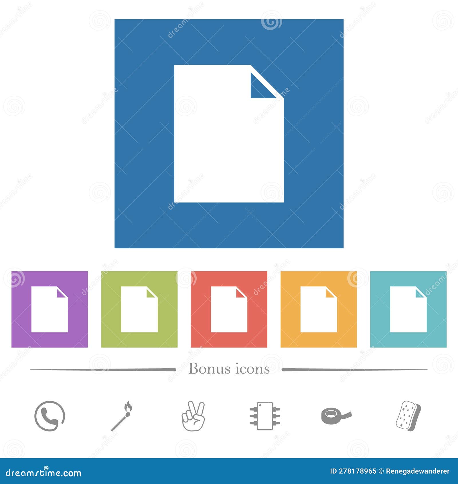 Empty Document Sheet Solid Flat White Icons in Square Backgrounds Stock ...