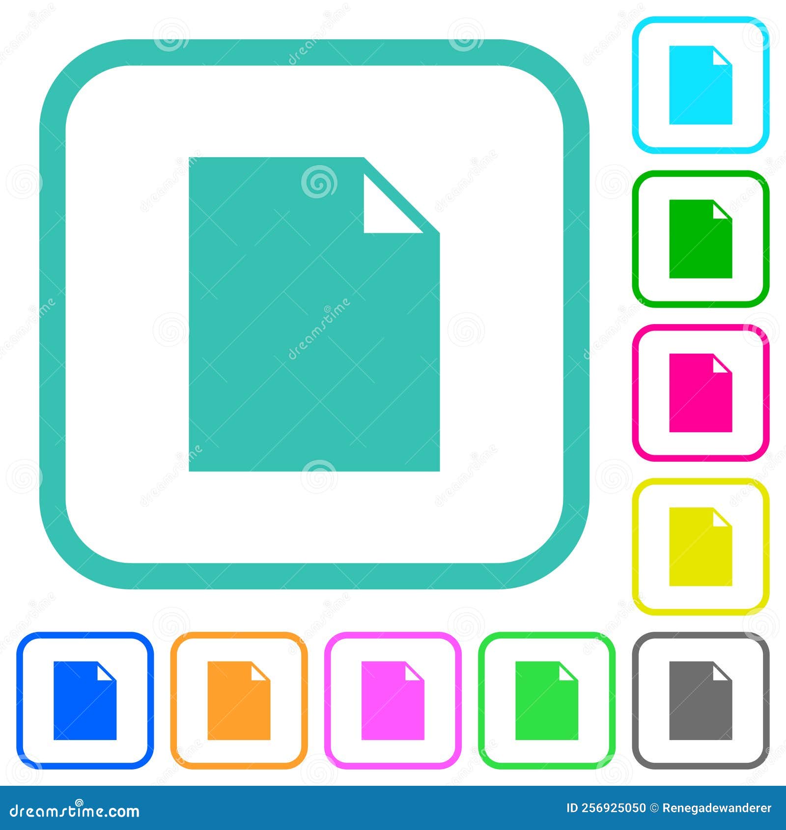 Empty Document Sheet Solid Vivid Colored Flat Icons Stock Vector ...