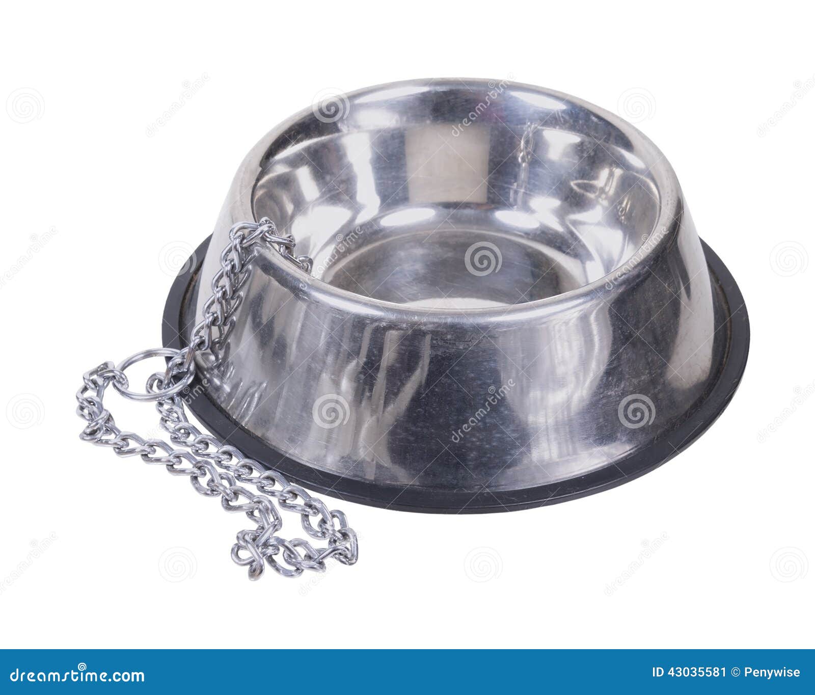 Empty Dog Bowl and Chain stock image. Image of chain - 43035581