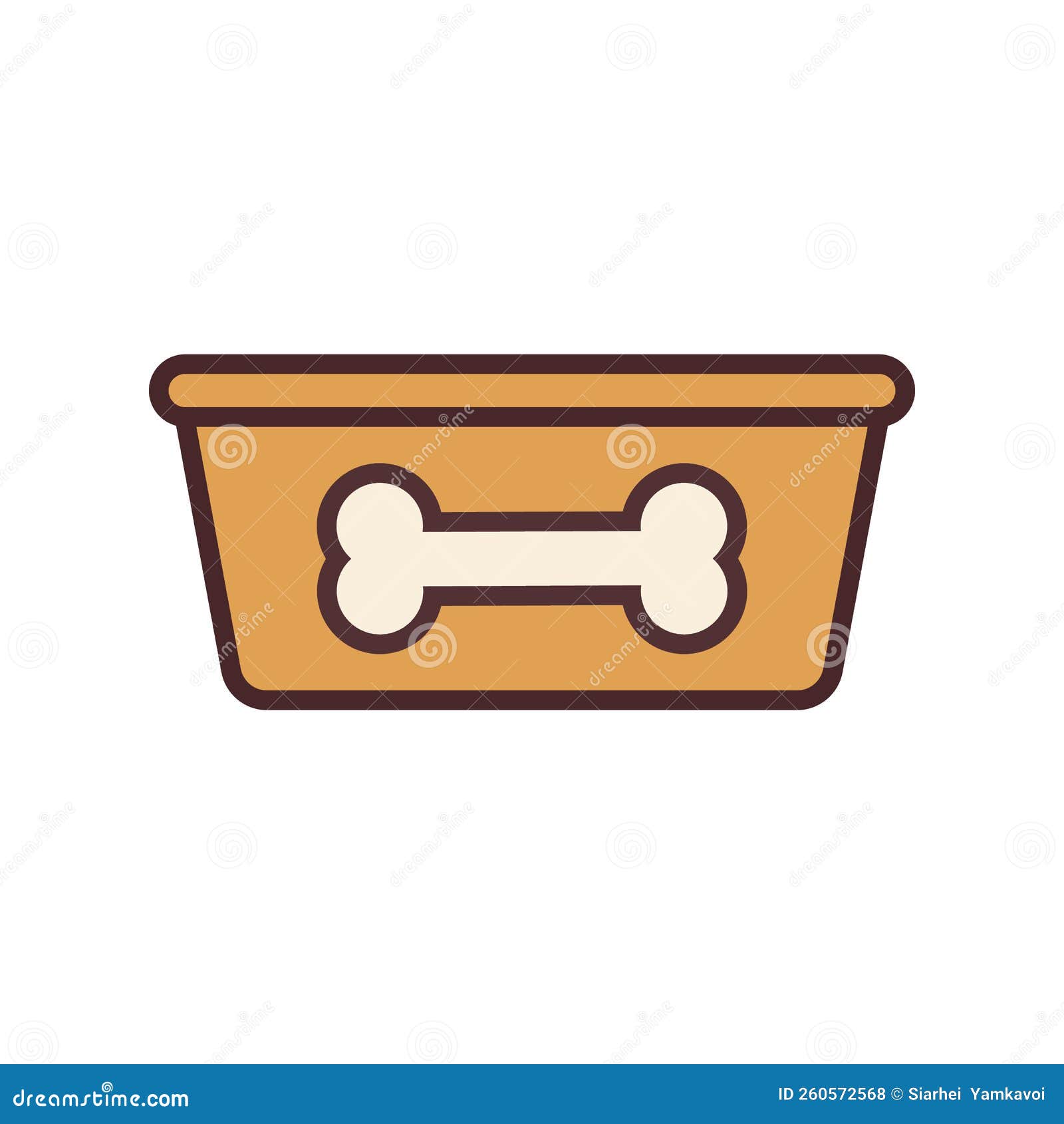 Empty Dog Food Bowl with Bone Print. Vector Icon Stock Vector ...