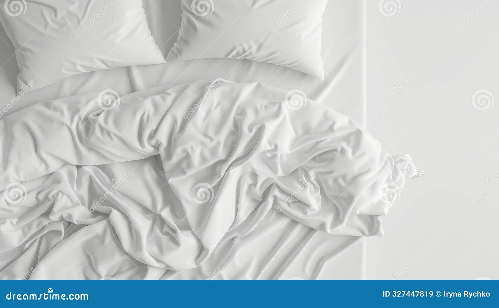 Empty double bed top view stock image. Image of fabric - 327447819
