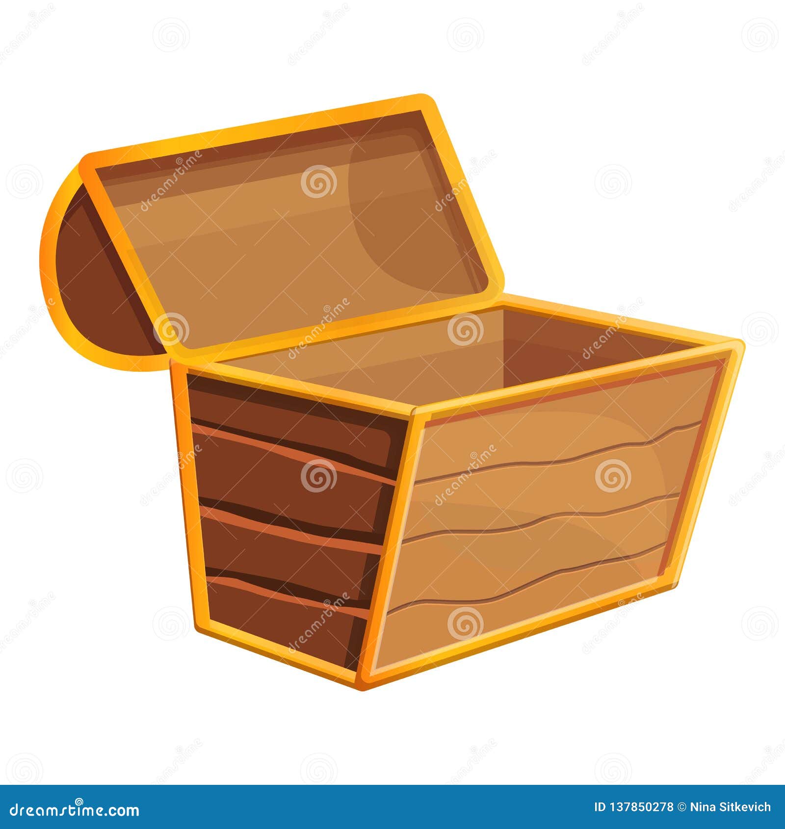 Empty Dower Chest Icon, Cartoon Style Stock Vector - Illustration of ...