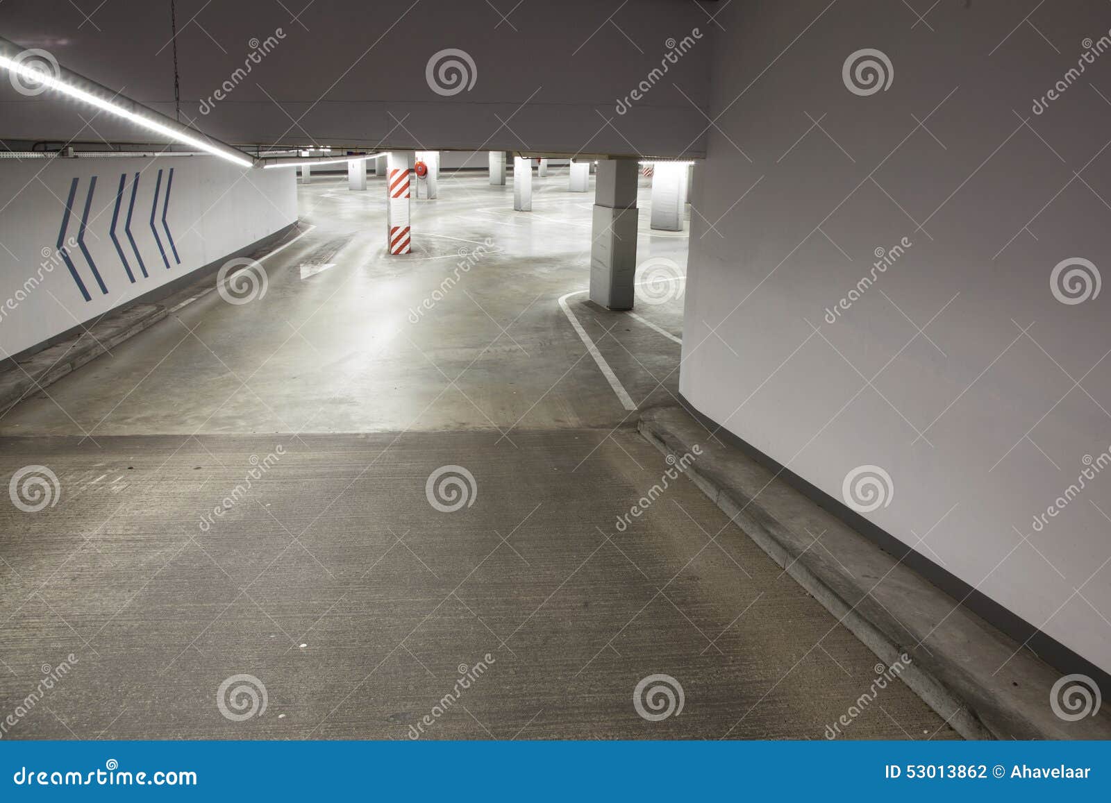 Empty Driveway in Concrete Parking Garage Stock Photo - Image of ...