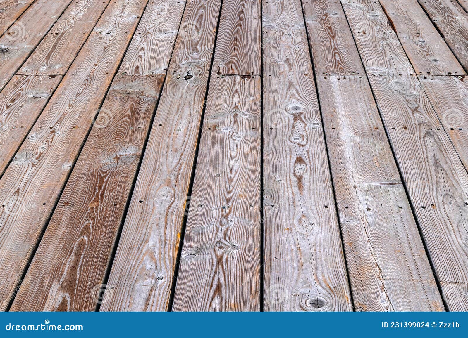 Empty Dry Flat Gray Wooden Deck Background with Perspective Stock Photo ...