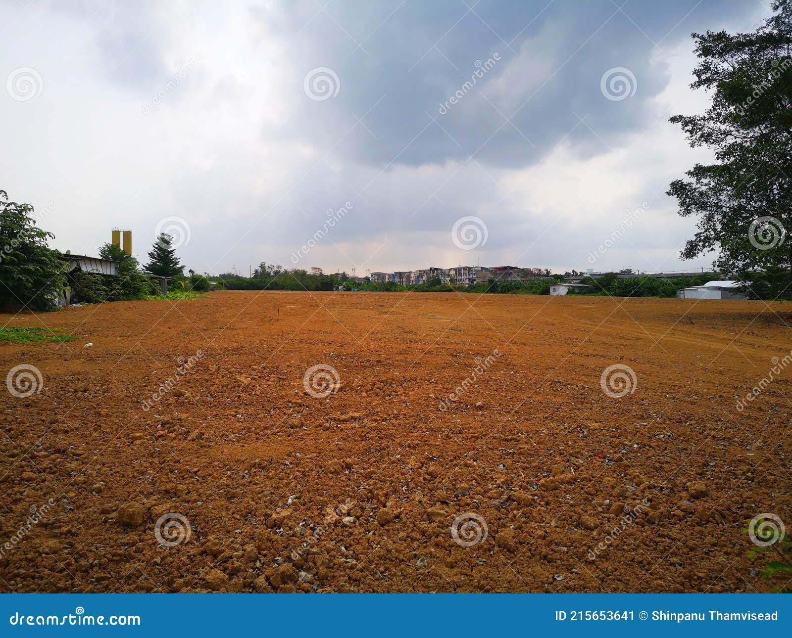 Empty Dry ,land Plot for Housing Construction Project. Stock Image ...