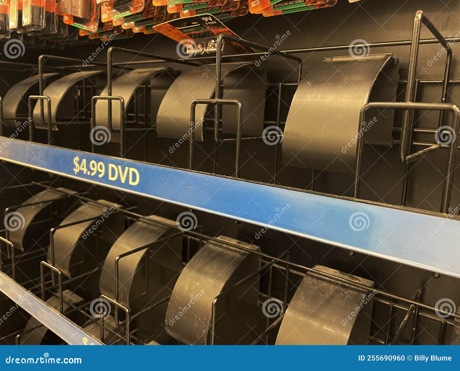 Empty DVD Rack in a Retail Grocery Store Side Stock Photo - Image of ...