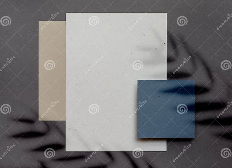 Empty Eco Paper Sheets Brown Bg Shadow Overlay Stock Image - Image of ...