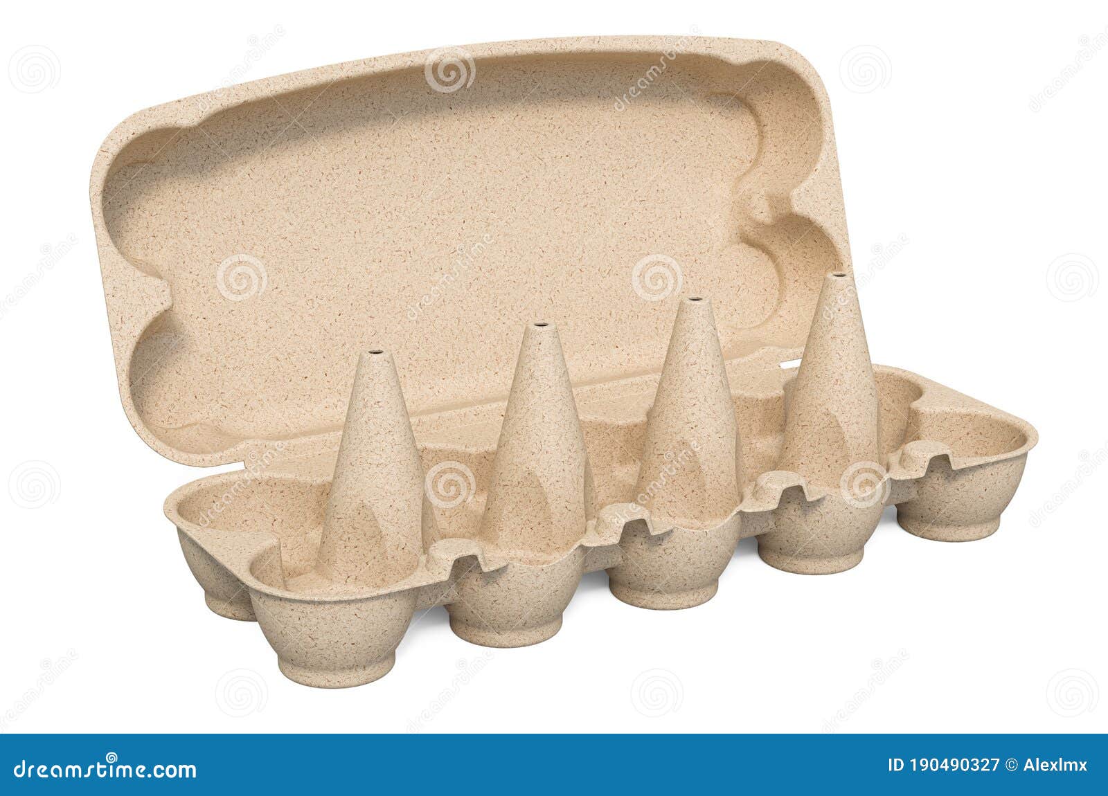 Empty Egg Carton, 3D Rendering Stock Illustration - Illustration of ...