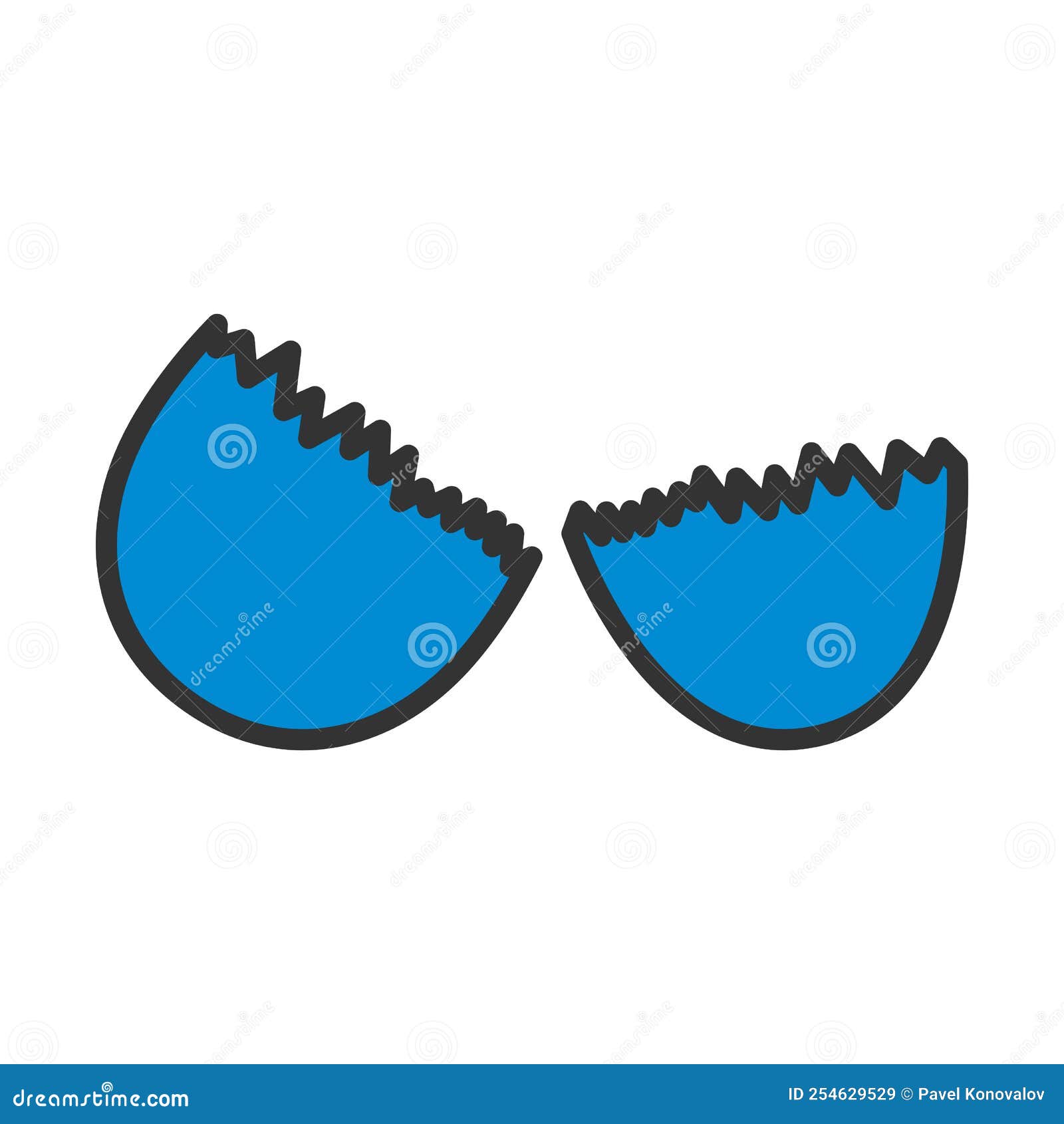 Empty Egg Shell Icon stock vector. Illustration of color - 254629529