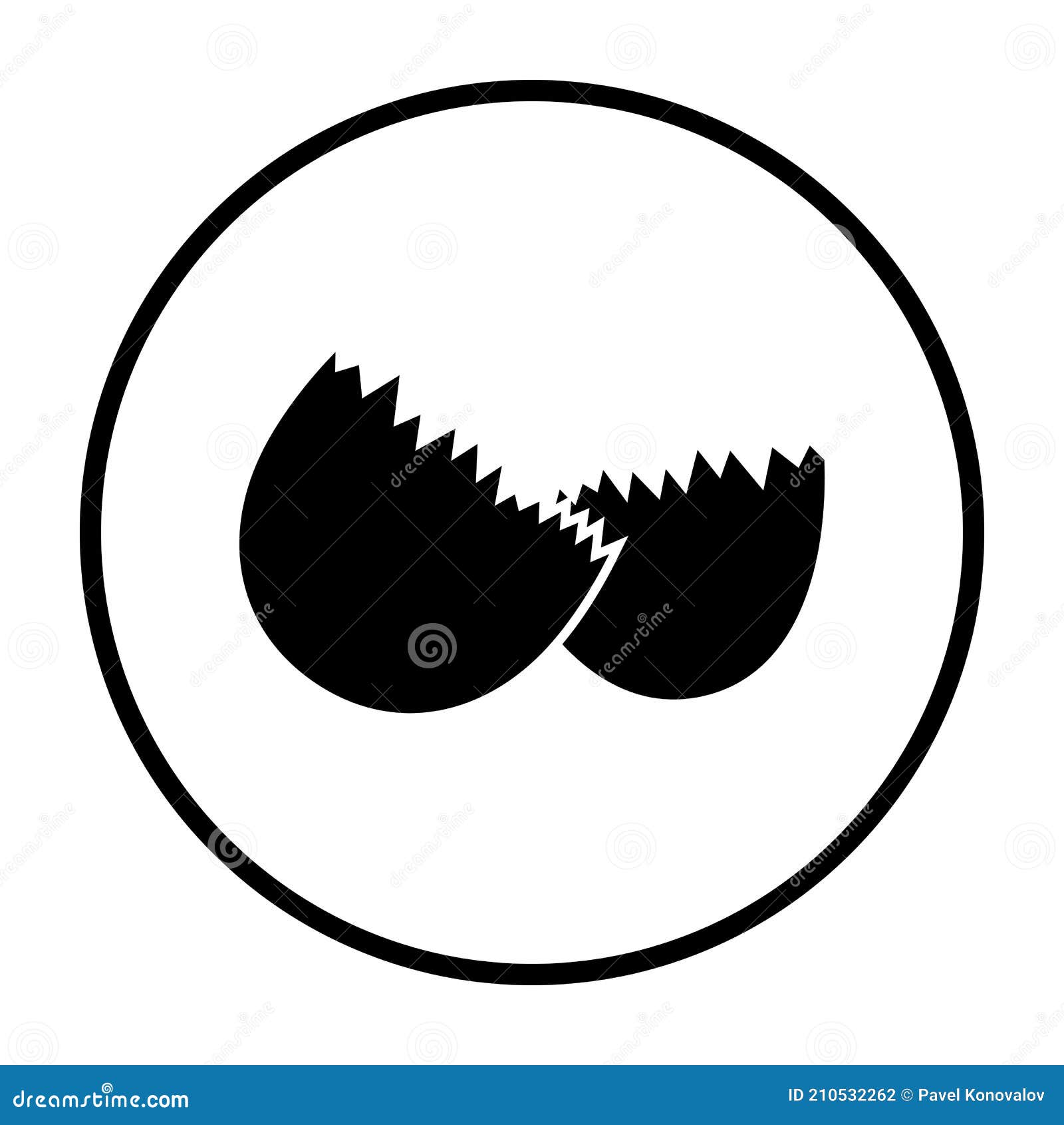 Empty Egg Shell Icon stock vector. Illustration of hatch - 210532262