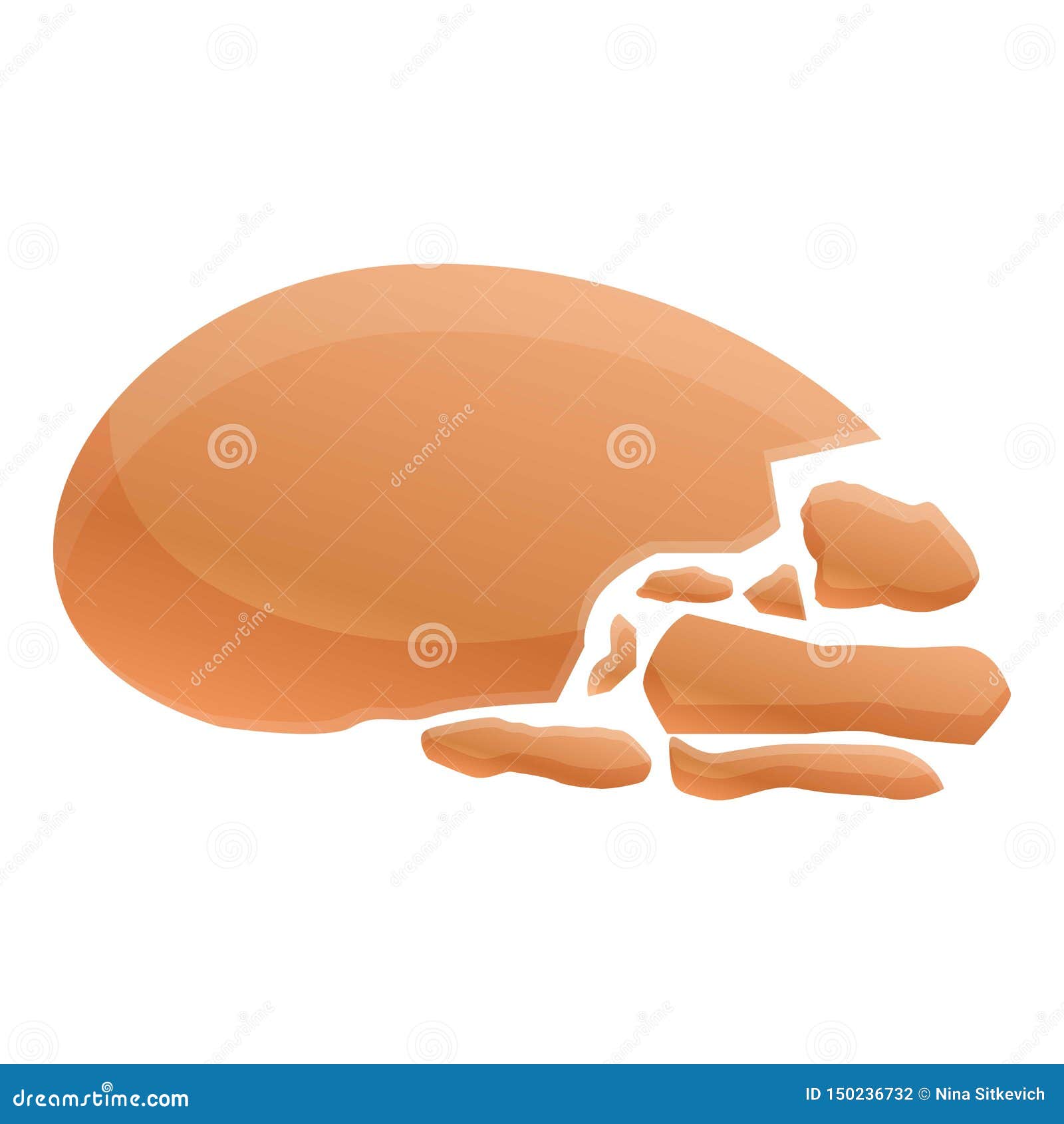 Empty Eggshell Icon, Cartoon Style Stock Vector - Illustration of bird ...