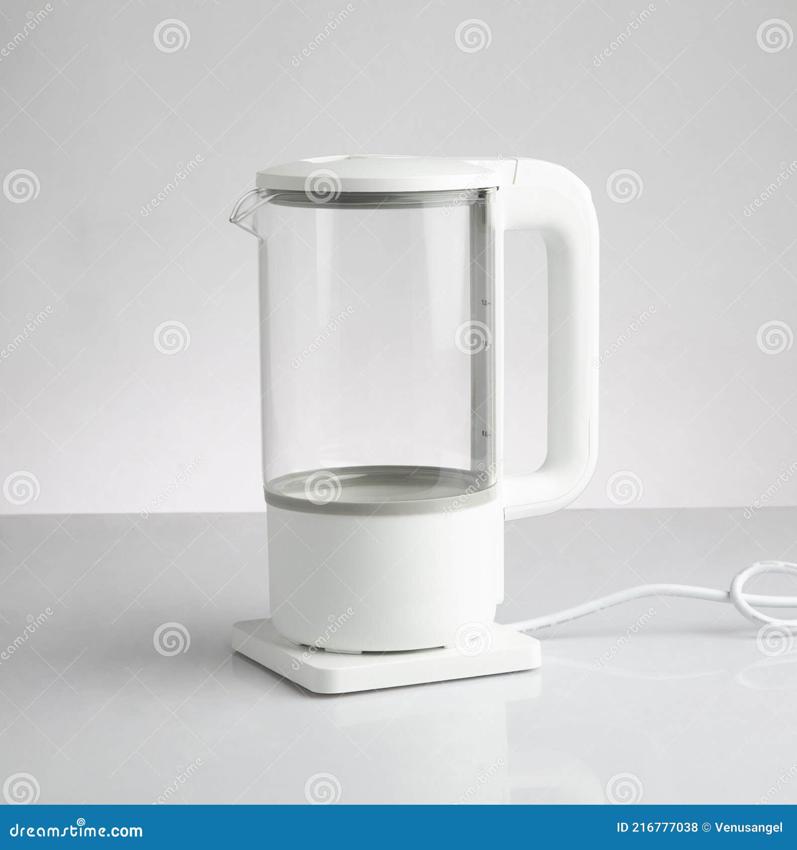 Empty Electric Glass Kettle Isolated on White Stock Photo - Image of ...