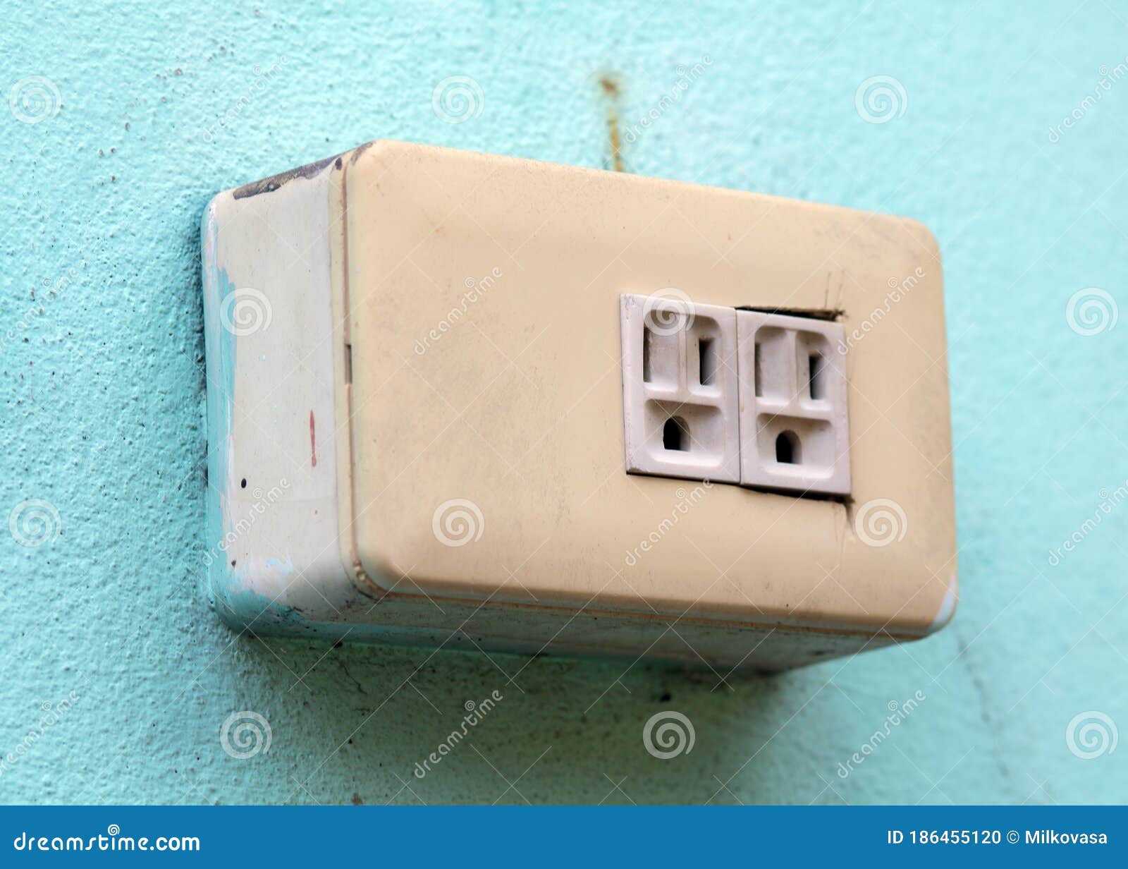 Empty Electrical Socket on the Wall. Stock Photo - Image of plug ...
