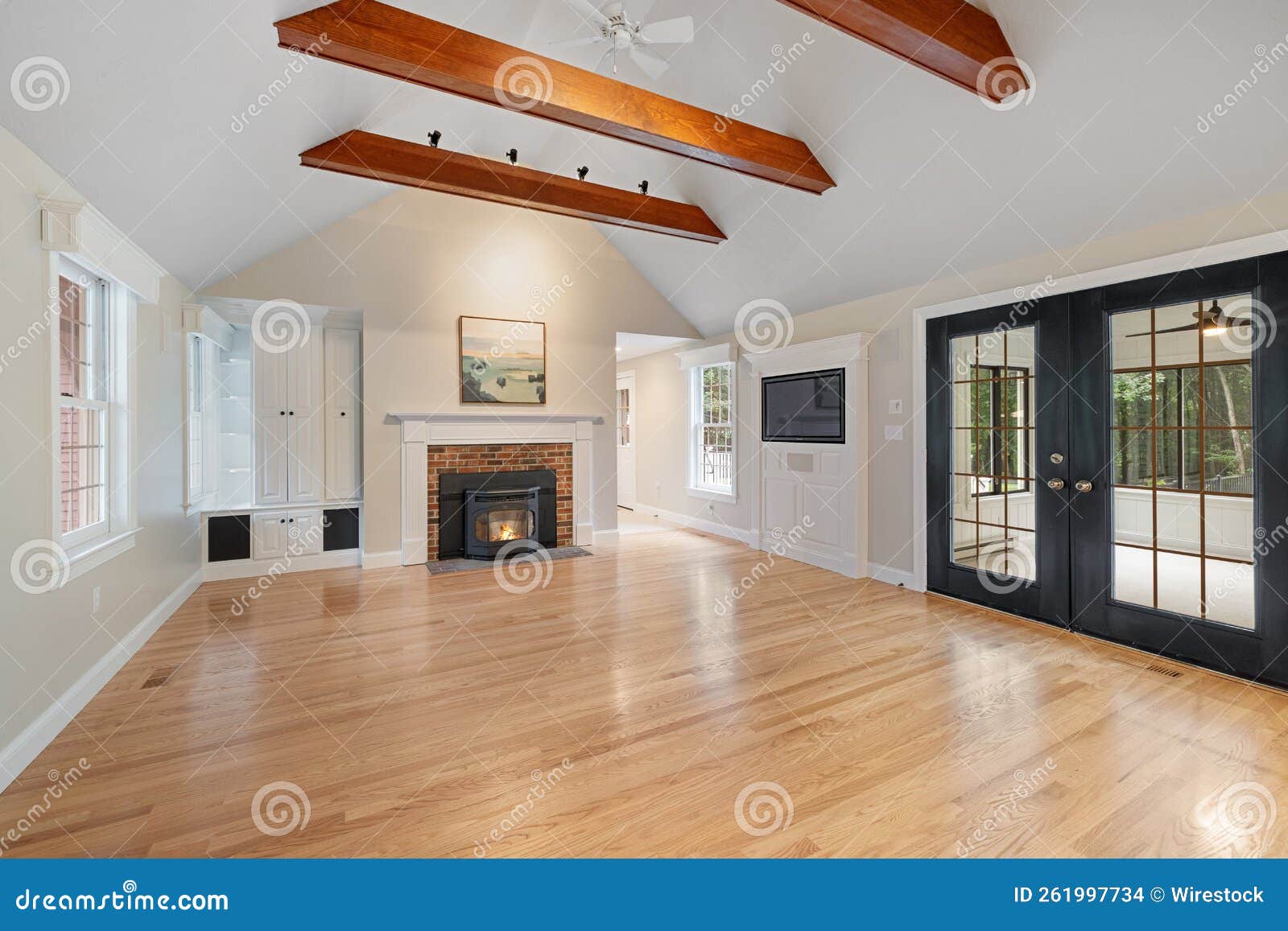 Empty Elegant Living Room of a Modern House Stock Photo - Image of home ...