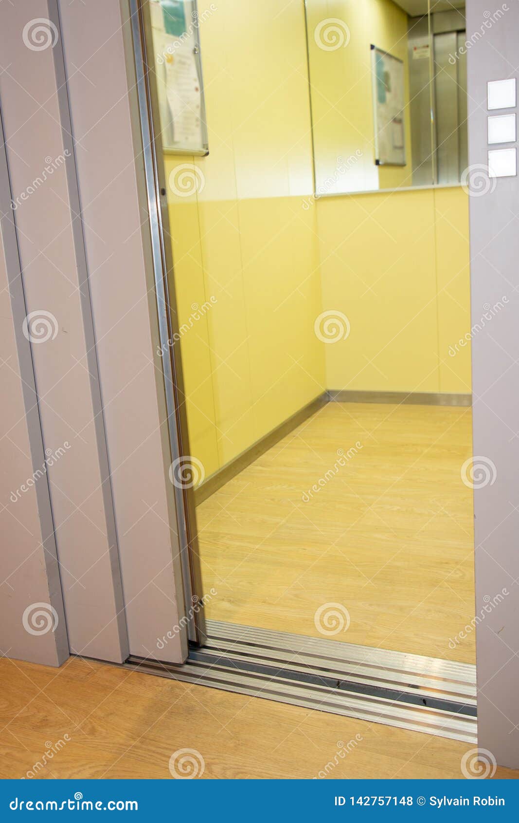 Empty Elevator Cabin of the Lift with Buttons Stock Photo - Image of ...