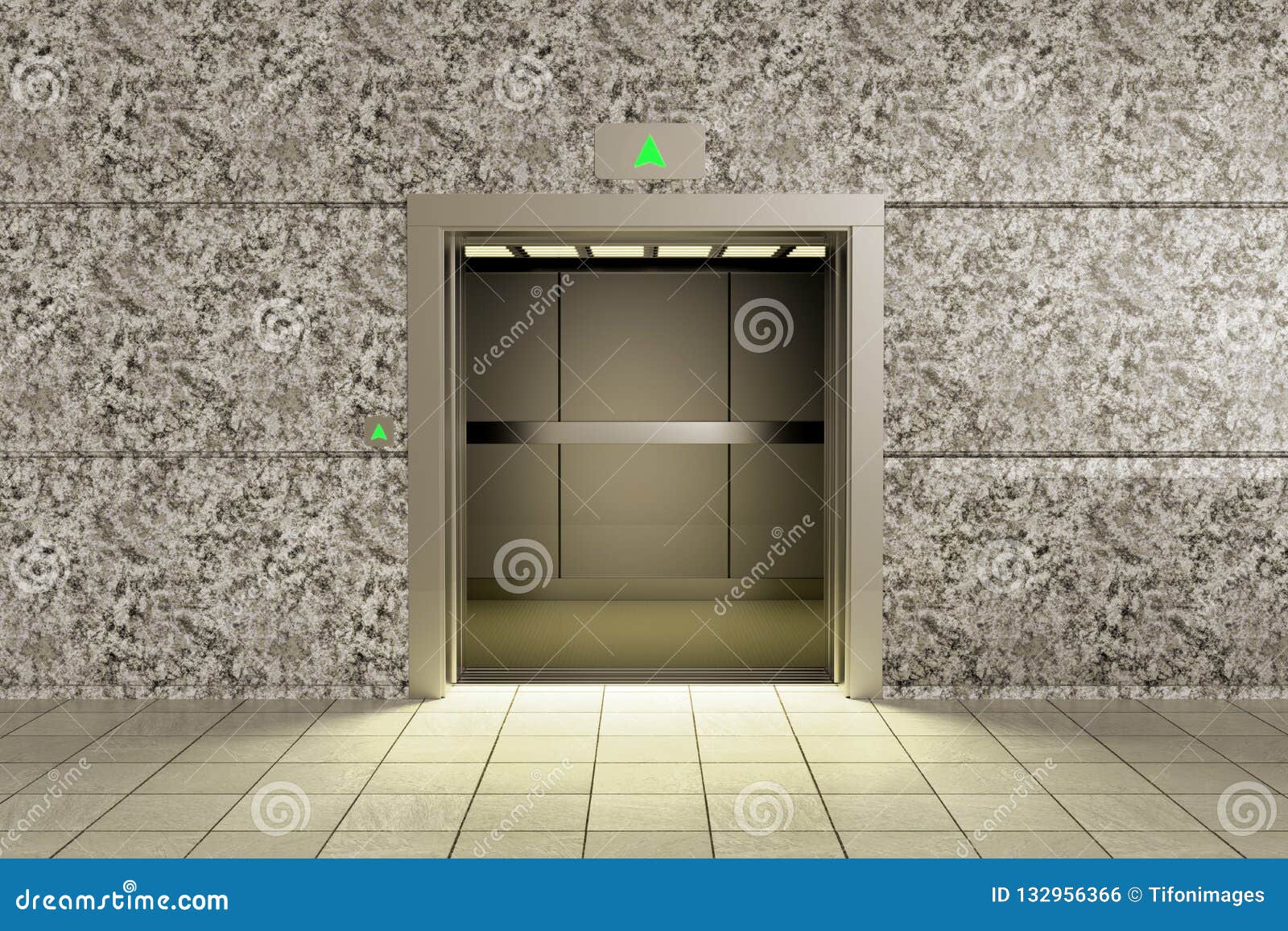 Empty Sky Elevator Concept With Elevator Royalty-Free Cartoon ...