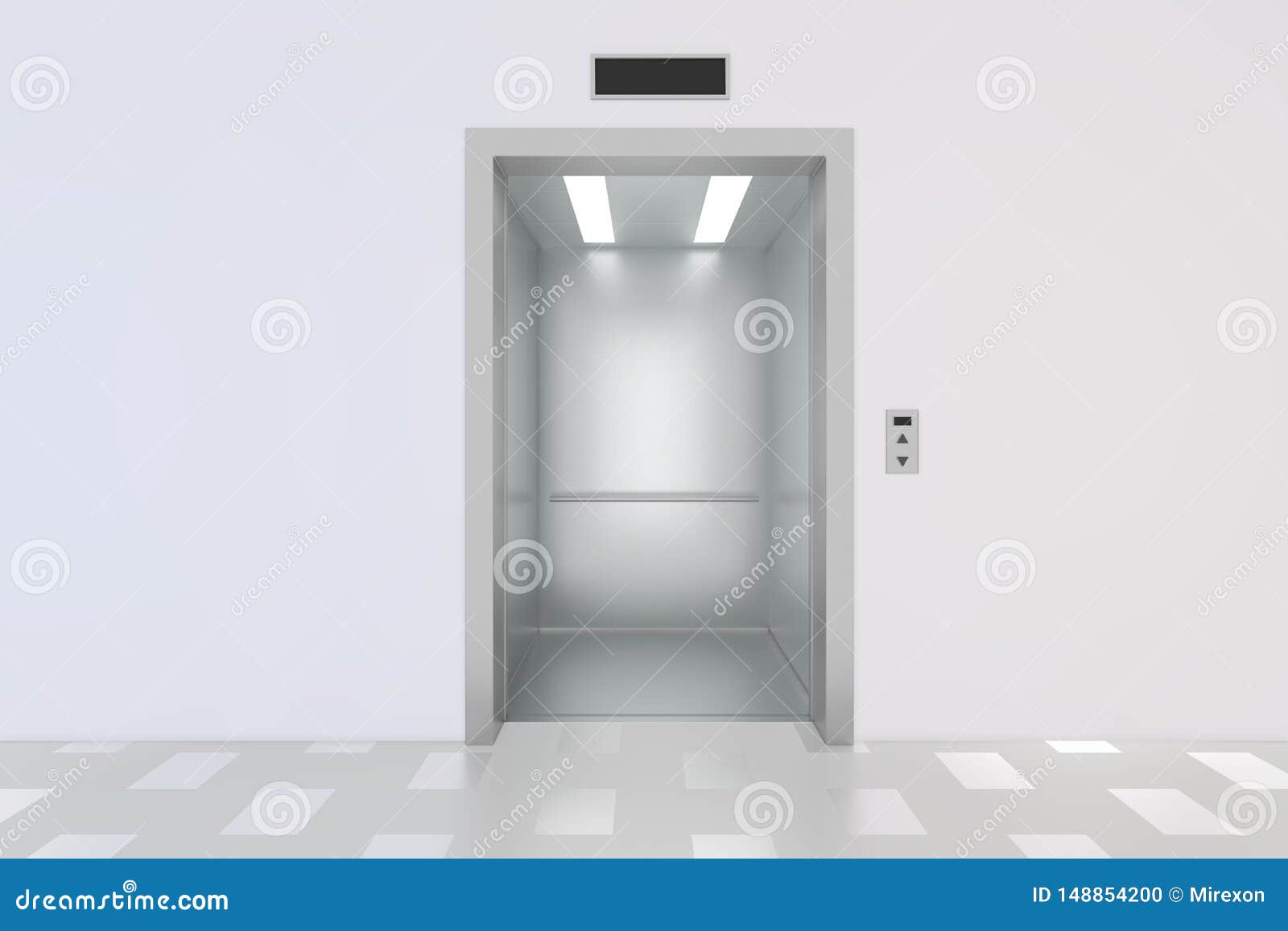 Empty Sky Elevator Concept With Elevator Royalty-Free Cartoon ...