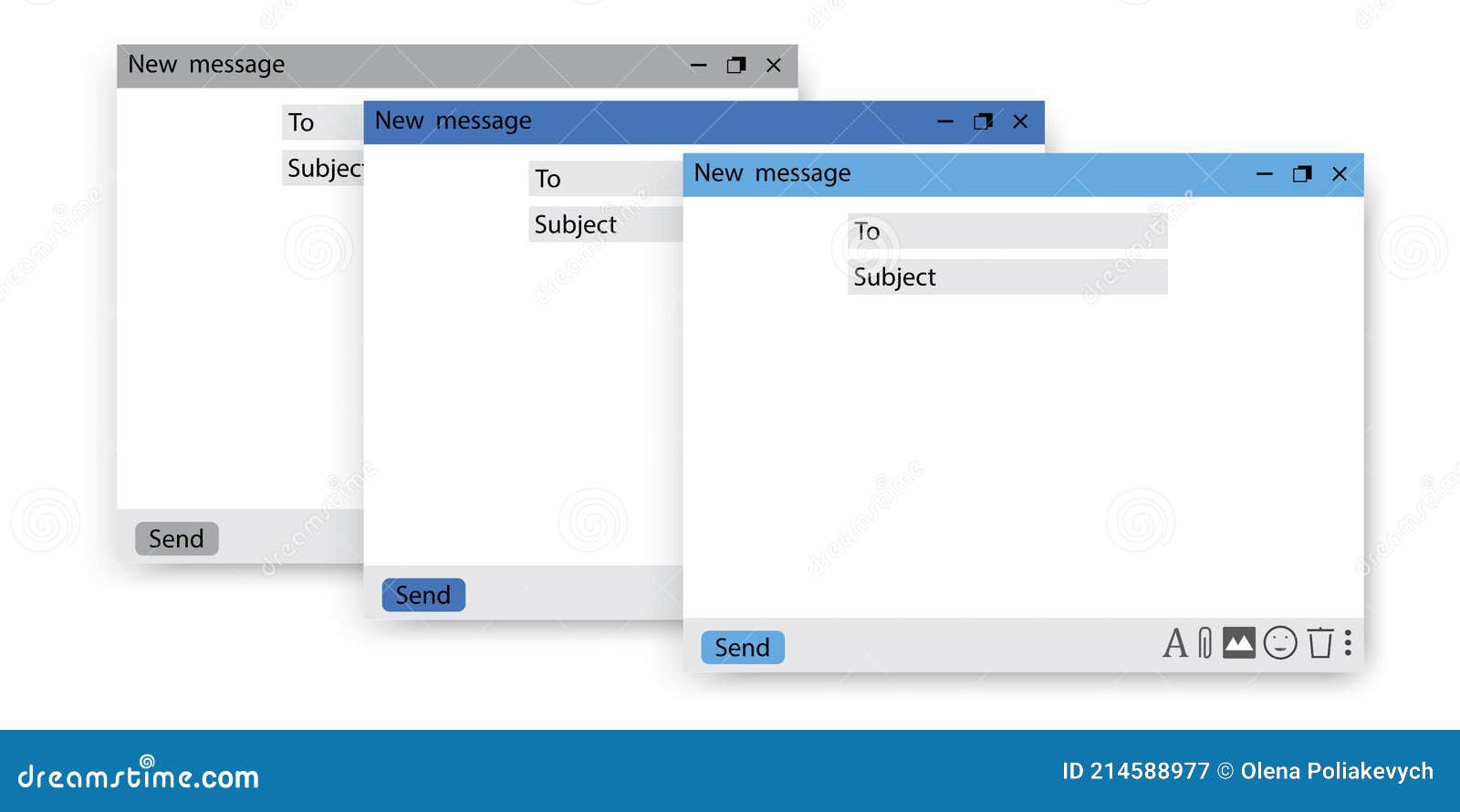 Empty Email Window. Flat Online Computer Communication Concept. Blank ...