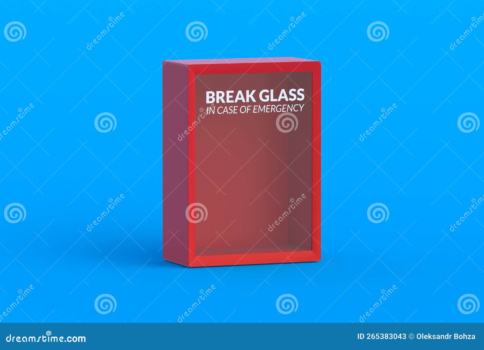 Empty Emergency Box with Breakable Glass Stock Illustration ...