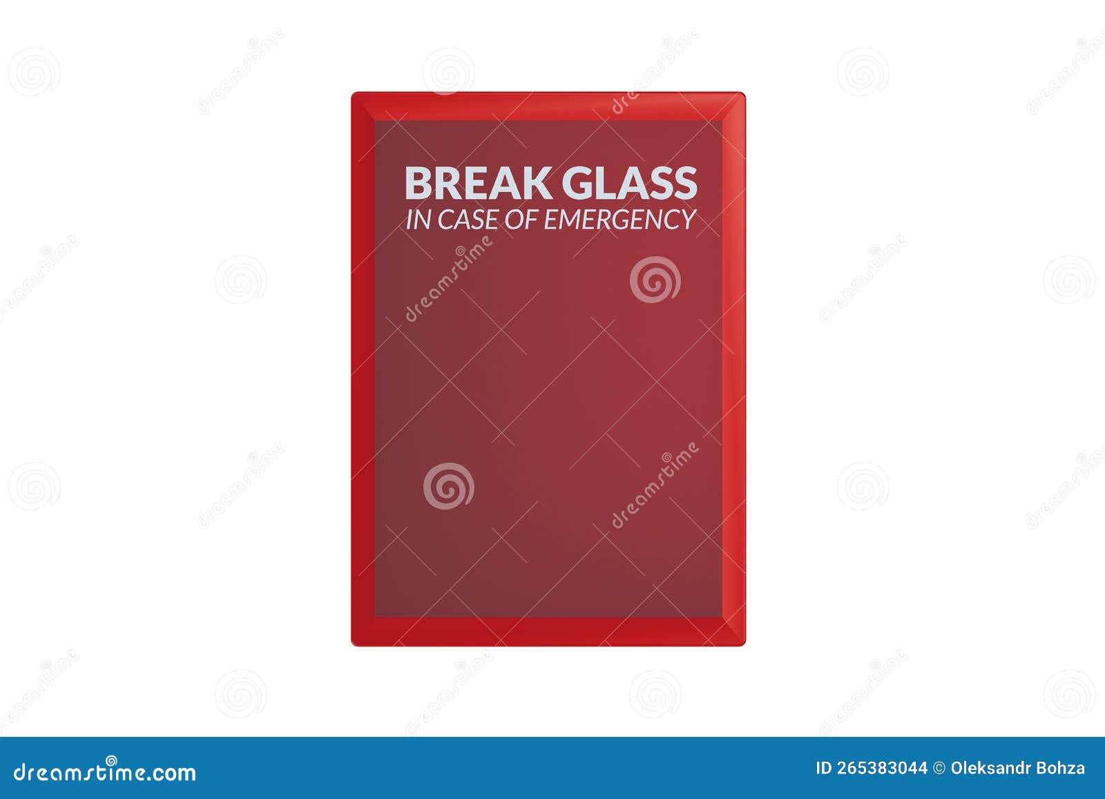 Empty Emergency Box with Breakable Glass Isolated on White Background ...