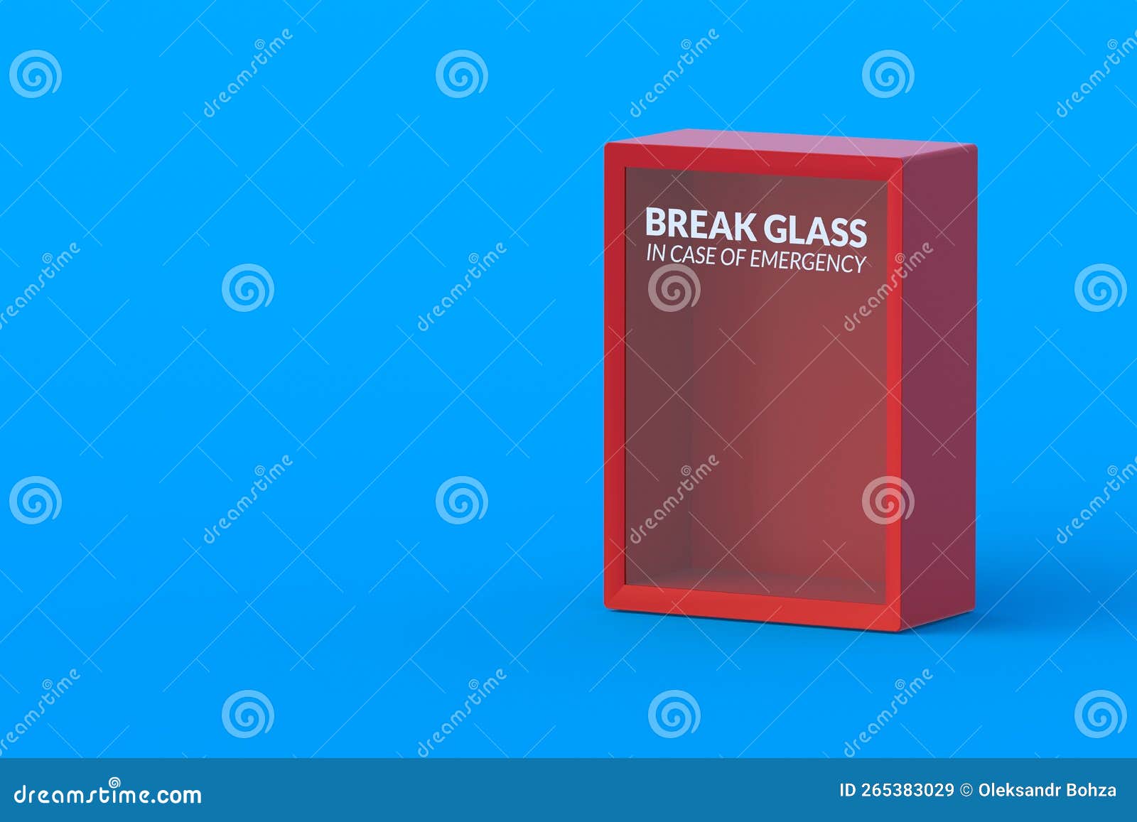 Empty Emergency Box with Breakable Glass Stock Illustration ...