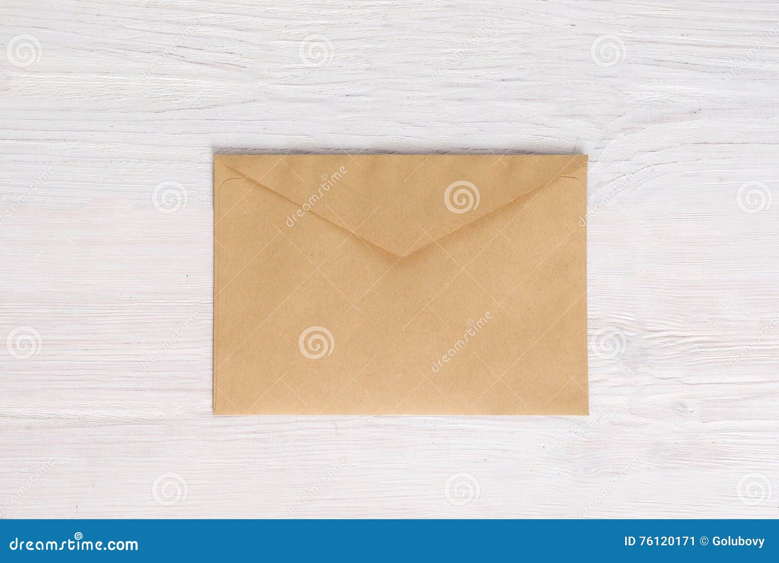 Empty Envelope Blank on White Wooden Background Stock Image - Image of ...