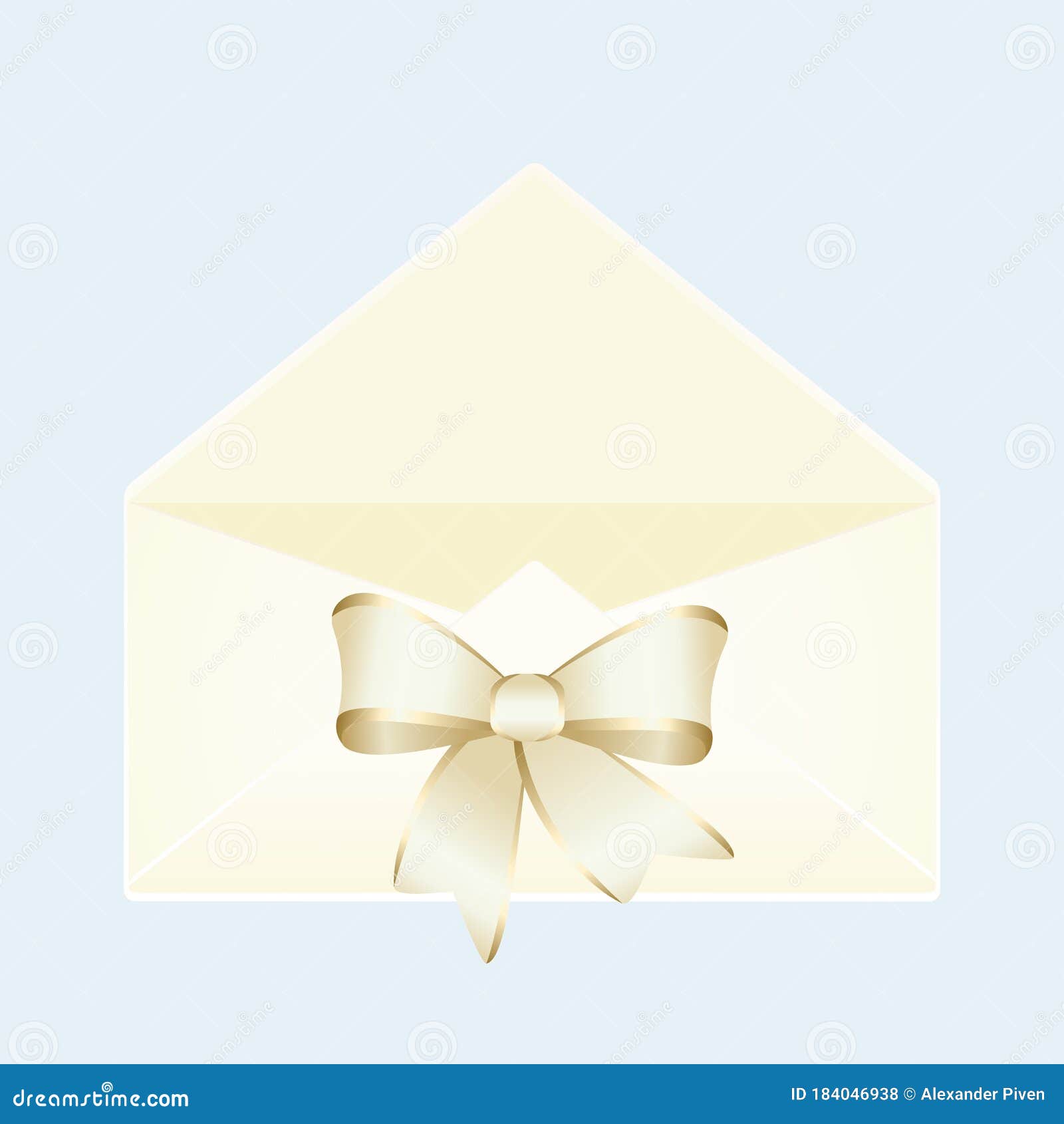 Empty Envelope Opened Decorated with Ribbon Bow Stock Vector ...