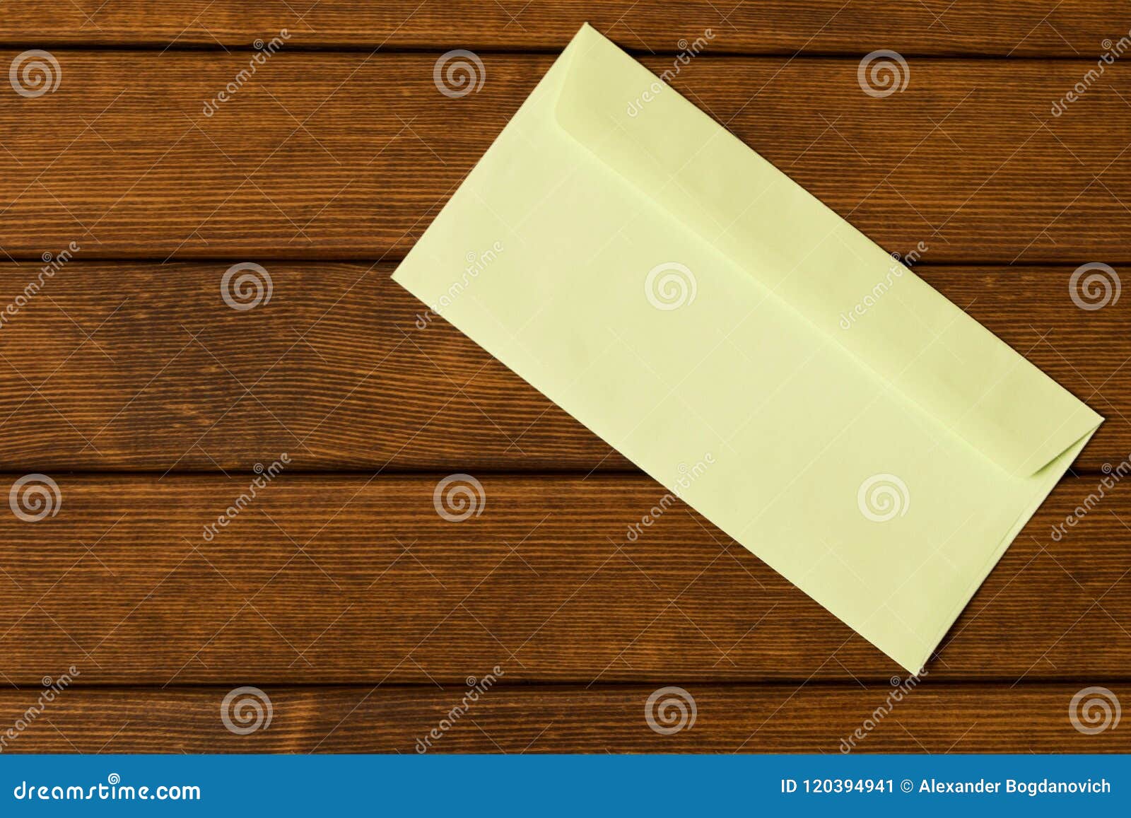 Empty Envelope on a Wooden Table. Concept of Receiving Communica Stock ...