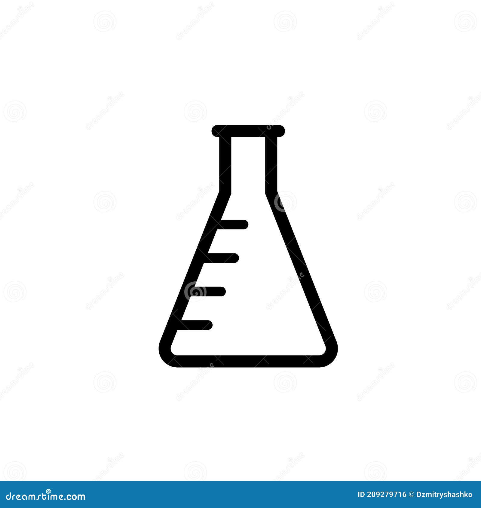 Empty Erlenmeyer Flask Line Icon Stock Vector - Illustration of ...
