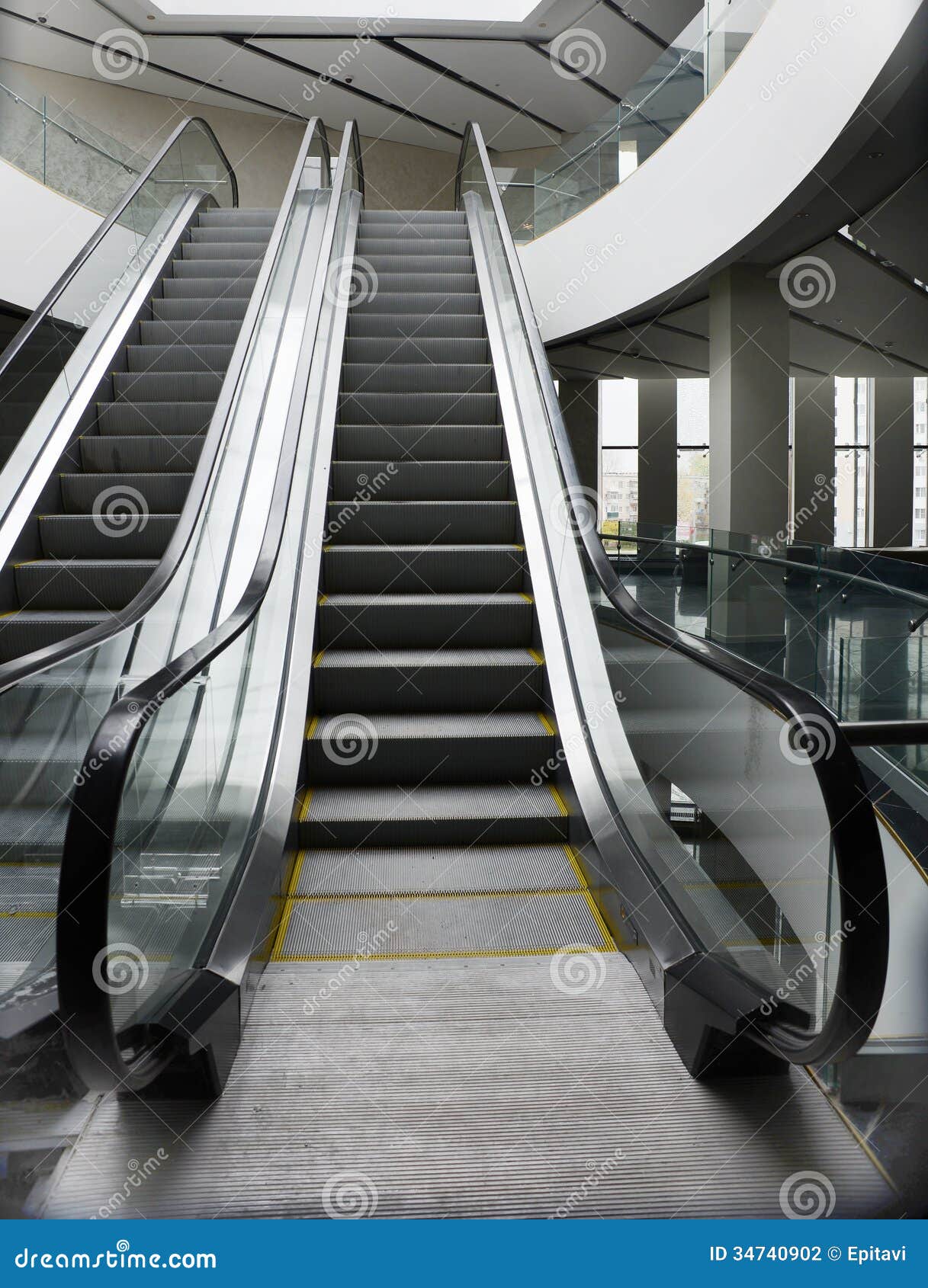 Empty escalator stock photo. Image of steps, motion, buildings - 34740902
