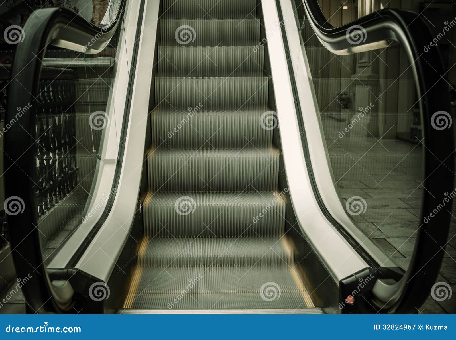 Empty escalator stairs stock image. Image of interior - 32824967