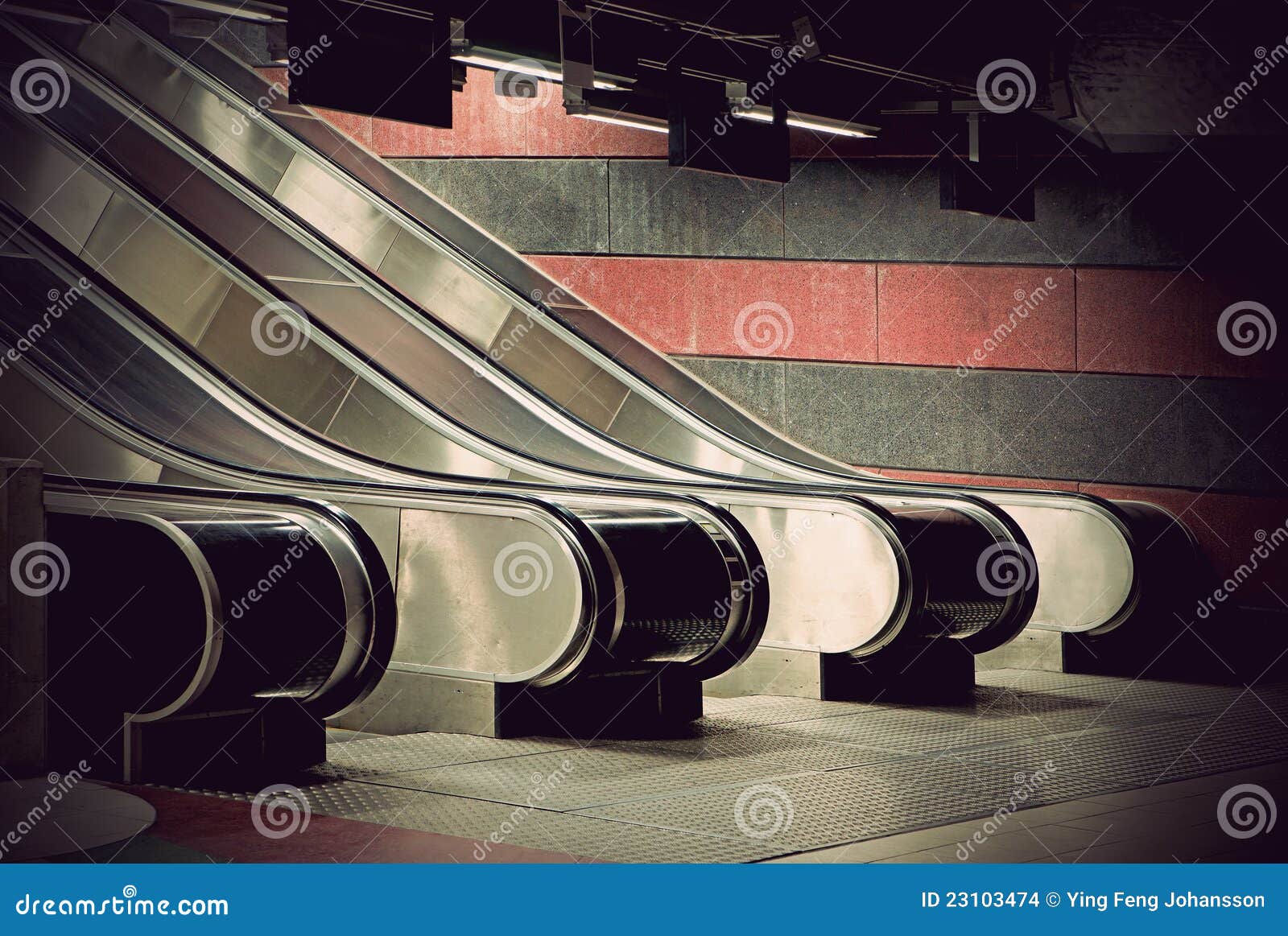 Empty escalators stock photo. Image of stairway, city - 23103474
