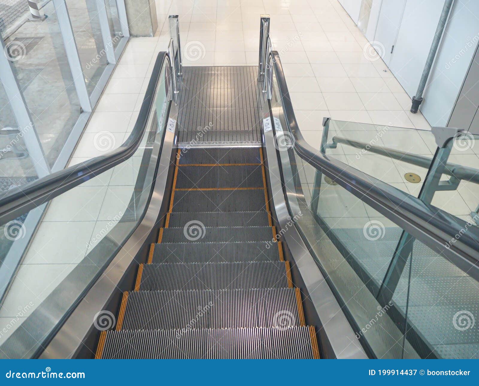 Empty Escalators Stairs in the Airport Stock Image - Image of modern ...