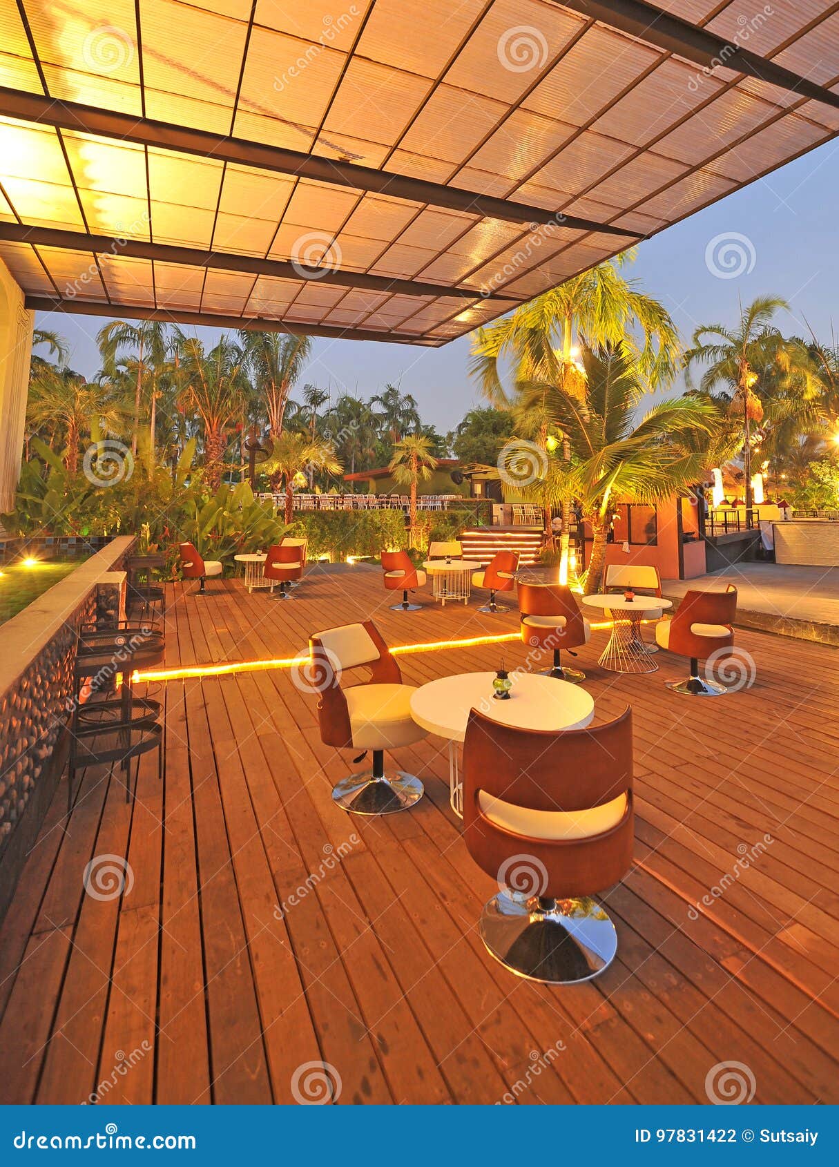 Empty Evening Restaurant Exterior Stock Photo - Image of lounge, design ...